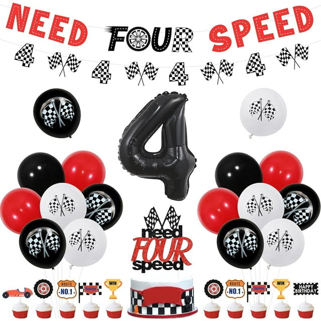 Need Four Speed Birthday Decorations, Race Car 4th Birthday Party ...