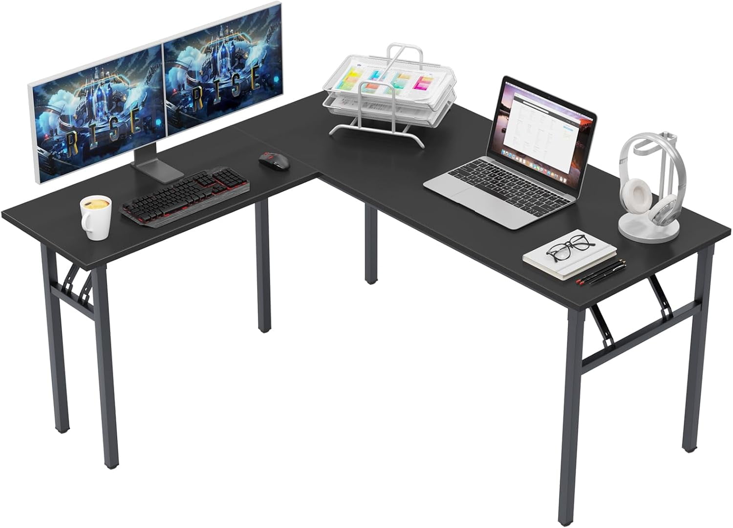 Need L Shaped Folding Desk, Reversible Computer Desk for Home Office ...