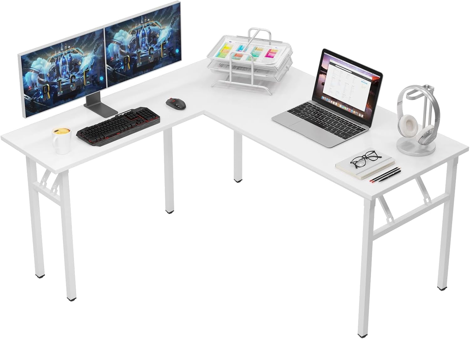 Need L Shaped Folding Desk, Reversible Computer Desk for Home Office ...