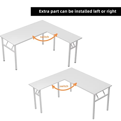 Need L Shaped Folding Desk, Reversible Computer Desk for Home Office ...