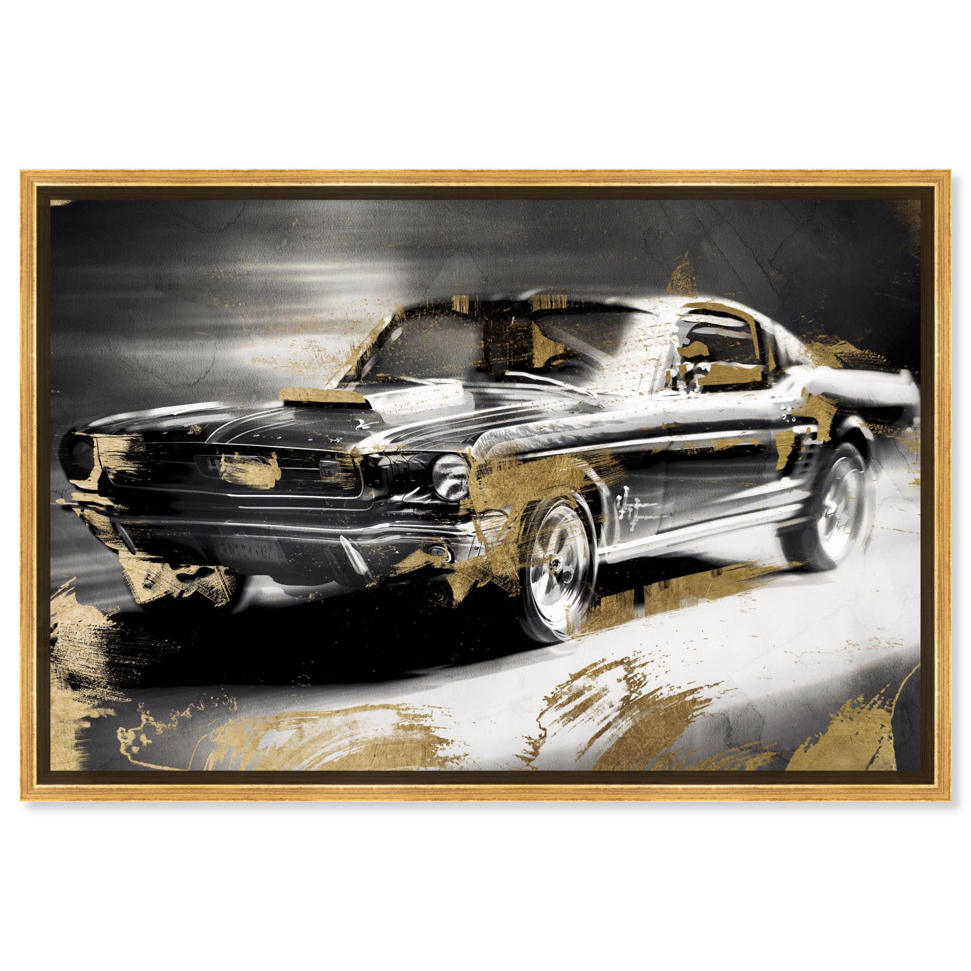 Need for Speed Canvas Mancave Art Prints by Notoriart, Gold Frame, 24 ...