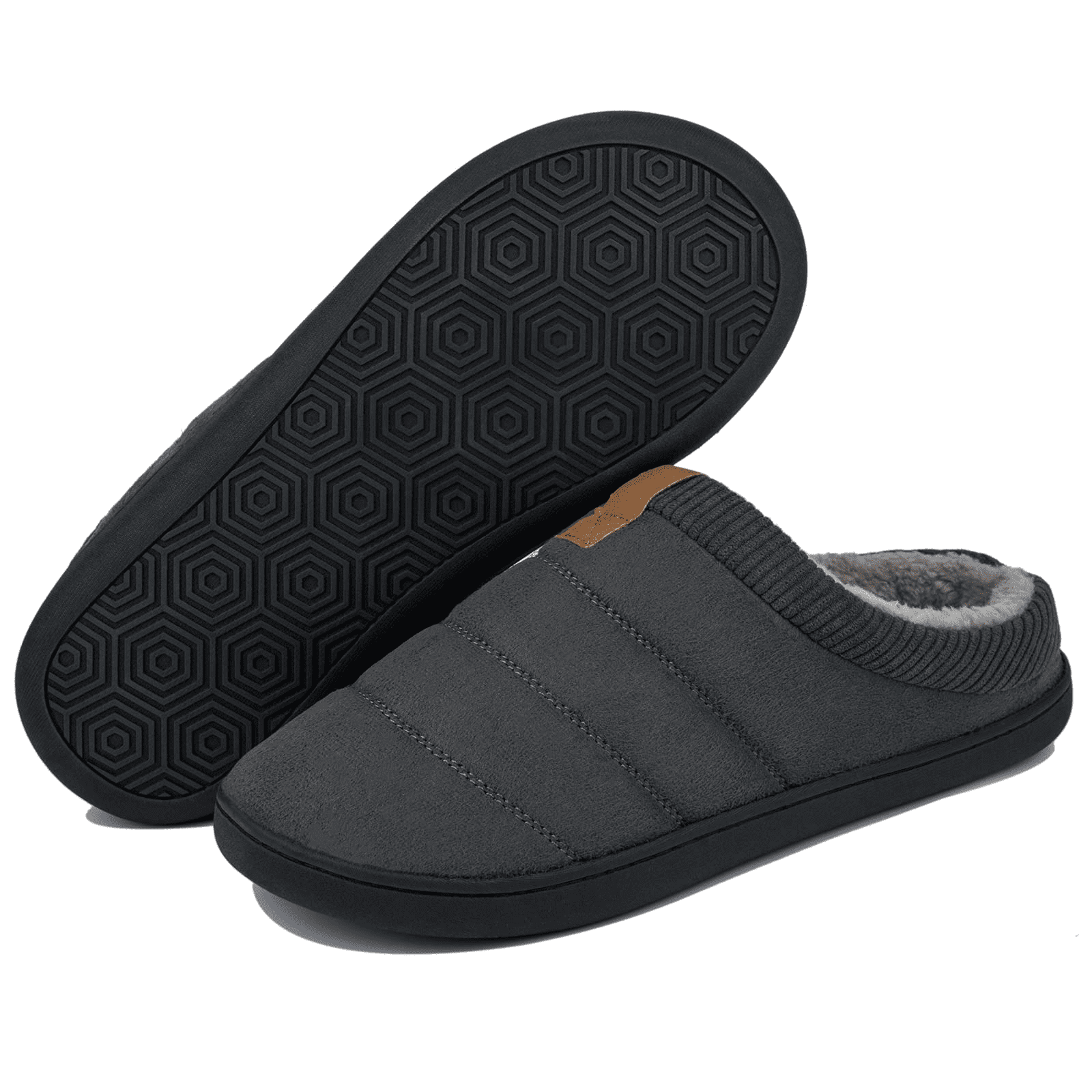 Needbo Men's Slippers Memory Foam Suede Plush Shearling Lined Slip On ...