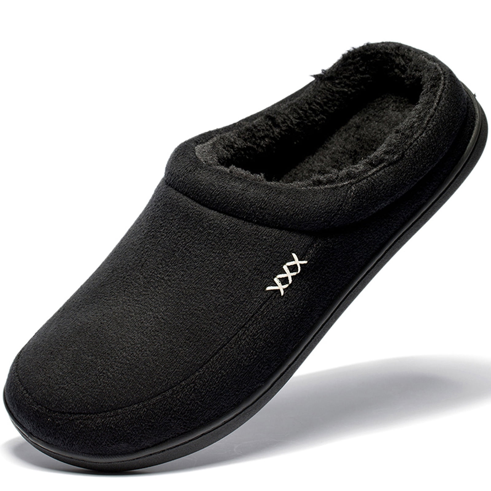 Needbo Men's Slippers Memory Foam Suede Plush Shearling Lined Warm ...