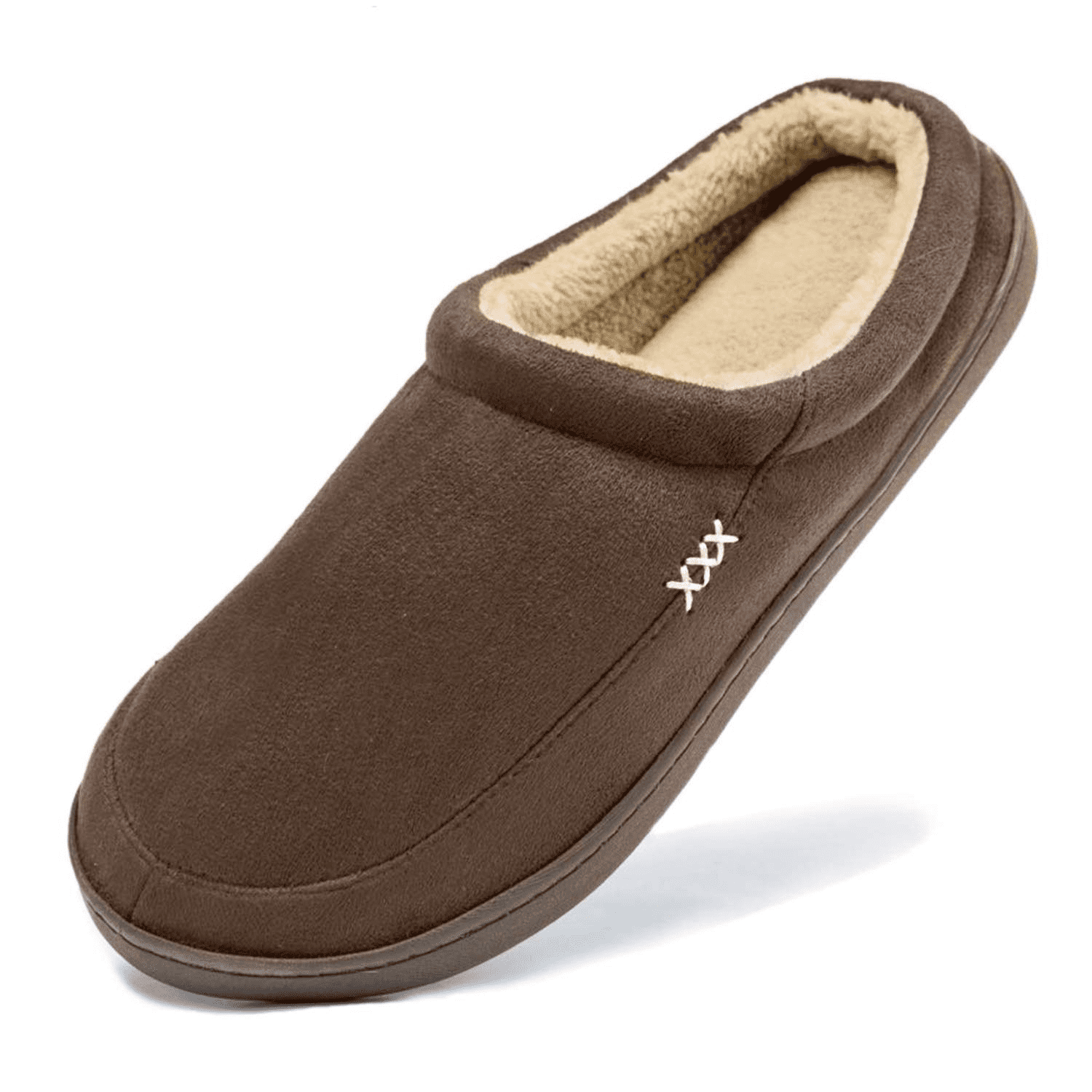 Needbo Men's Slippers Memory Foam Suede Plush Shearling Lined Warm ...