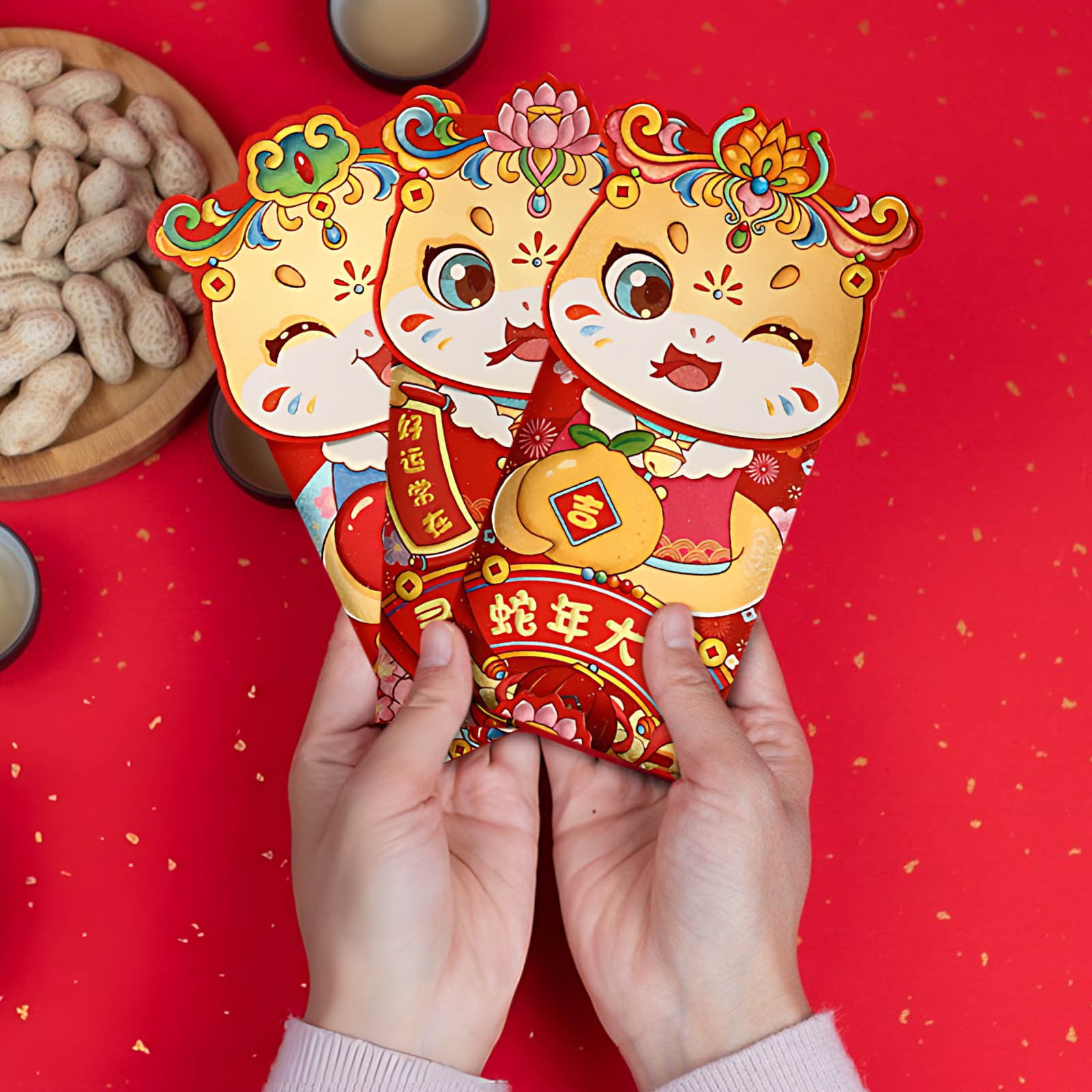 Needhep Chinese New Year Red Envelopes Snake 2025, Red Chinese New Year ...