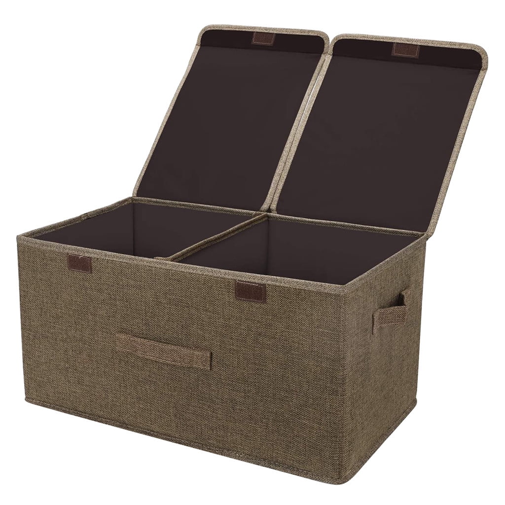 Needhep Linen Fabric Foldable Storage Boxes Containers New Upgrade ...
