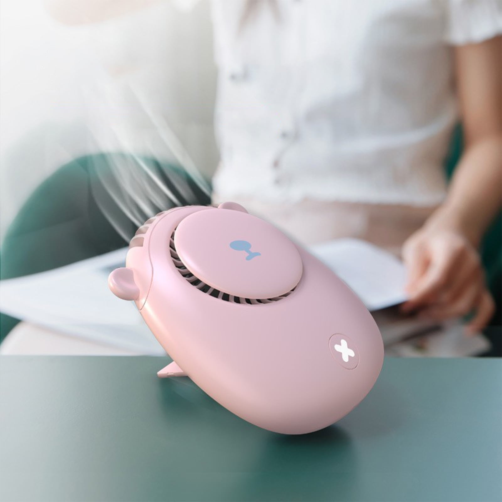 Needhep Quiet Rechargeable Mini Table Fan,Small Modern Fan, Office Desk ...