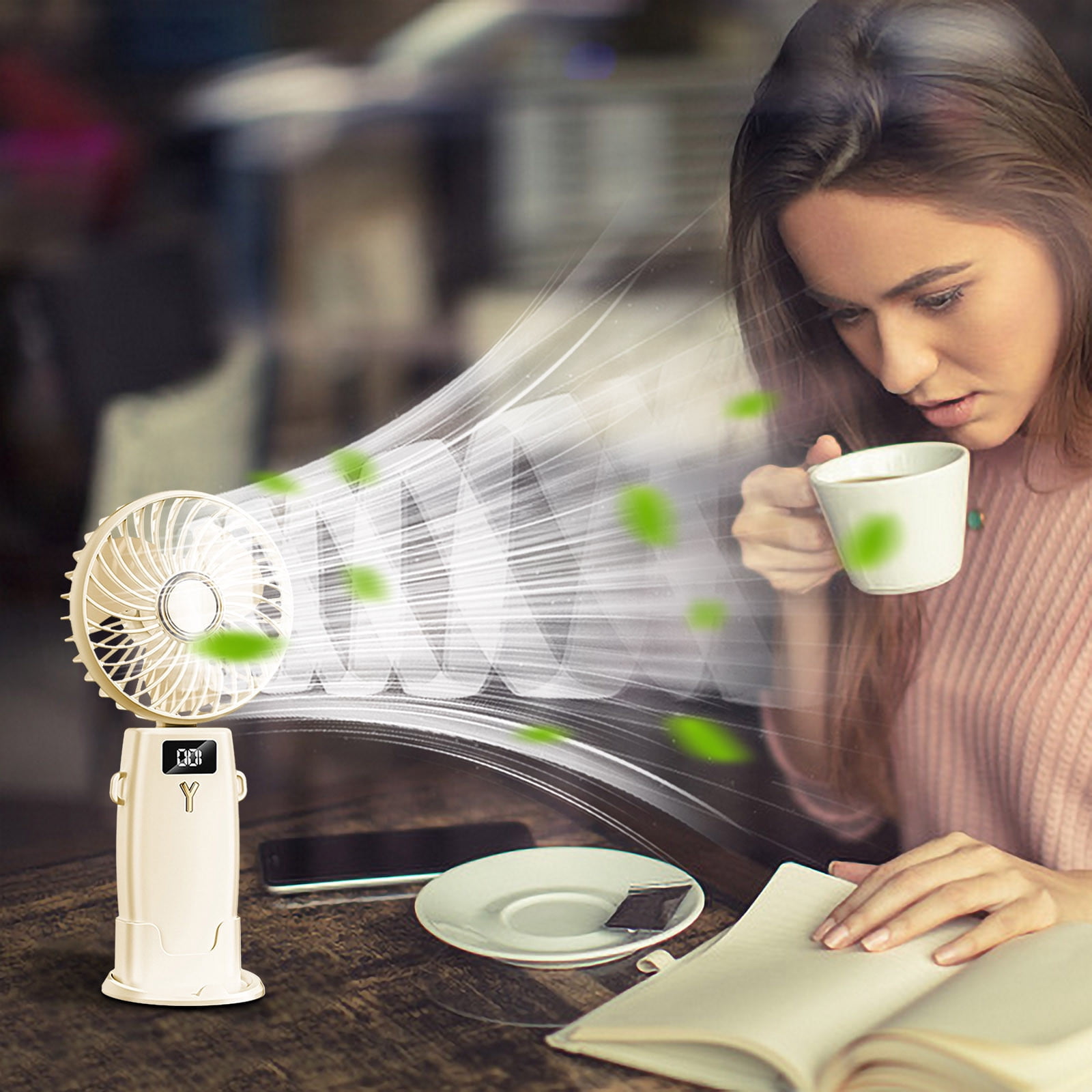 Needhep Strong Wind Ultra Quiet Small Personal Fan Neck Fans Bladeless ...