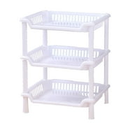 Mintra Home Light Duty Plastic Storage Racks (Rectangular Rack, Grey ...