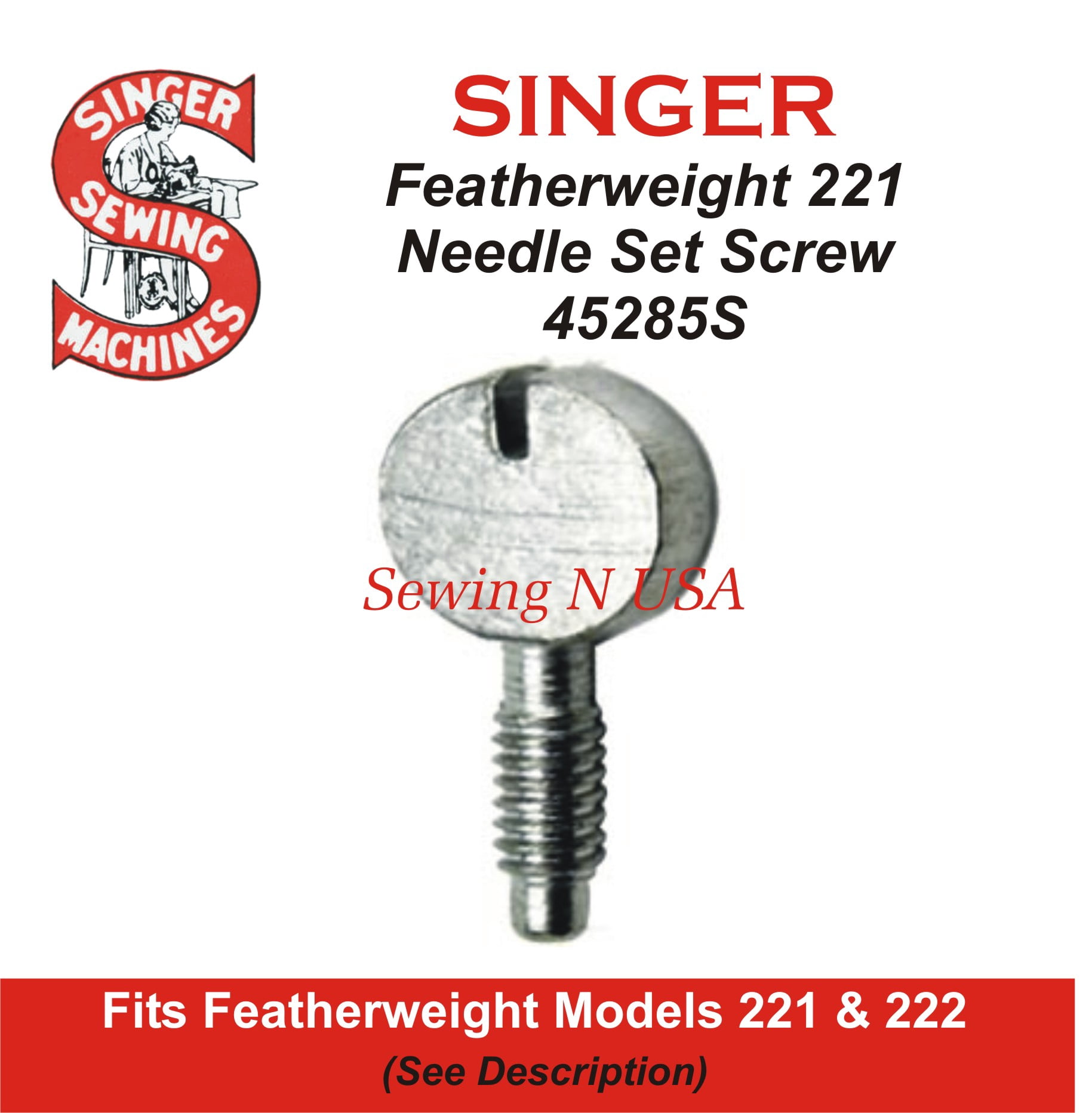 Needle Clamp Screw 45285S For Singer Featherweight 221 & 222 - Walmart.com