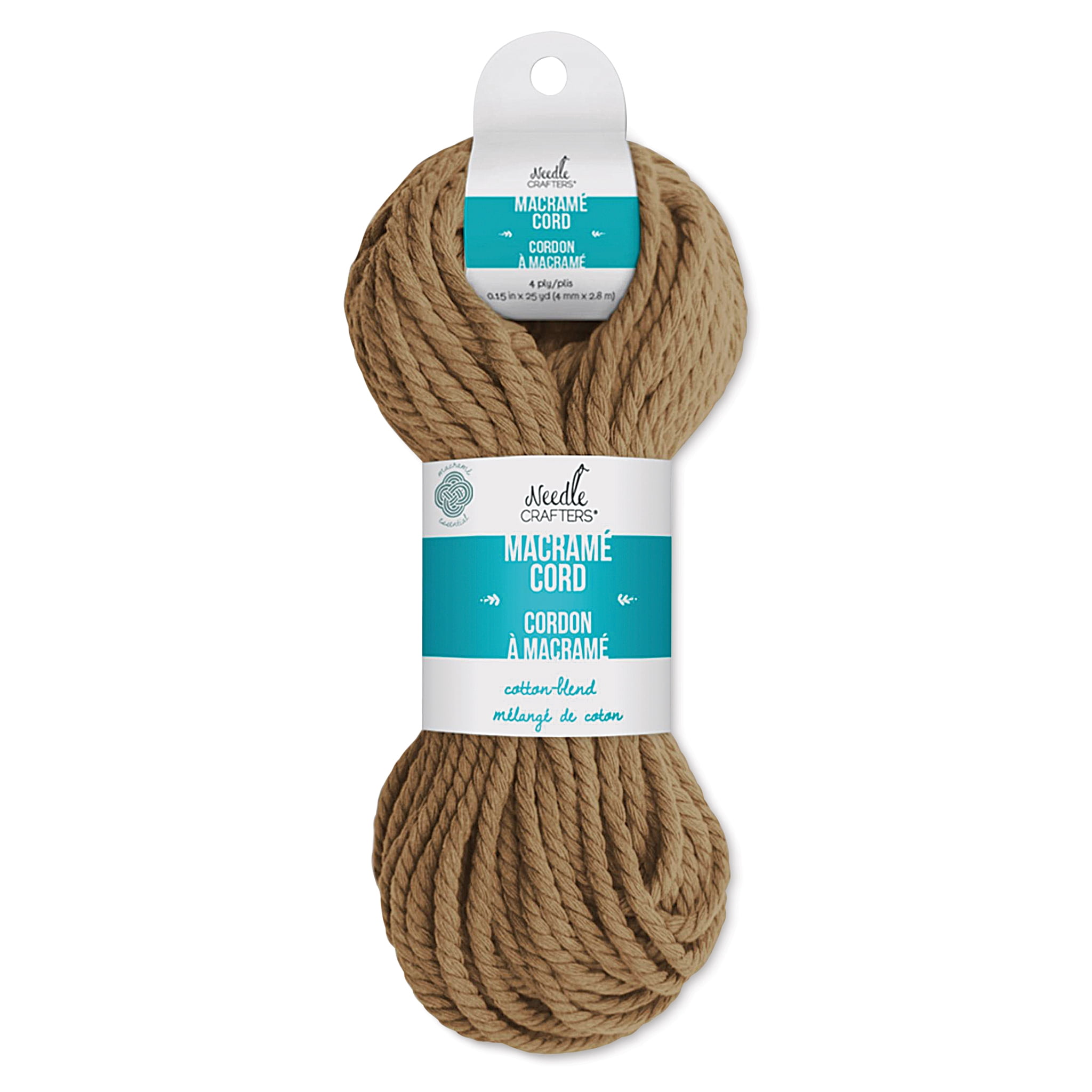 Needle Crafters Macramé Cord - Camel, 4 mm x 25 yds - Walmart.com