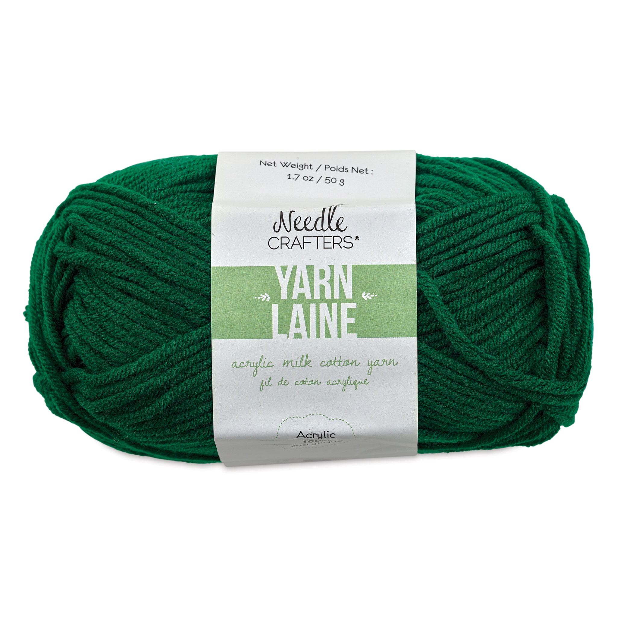 Needle Crafters Milk Cotton Yarn - Hunter Green, 87 yds - Walmart.com