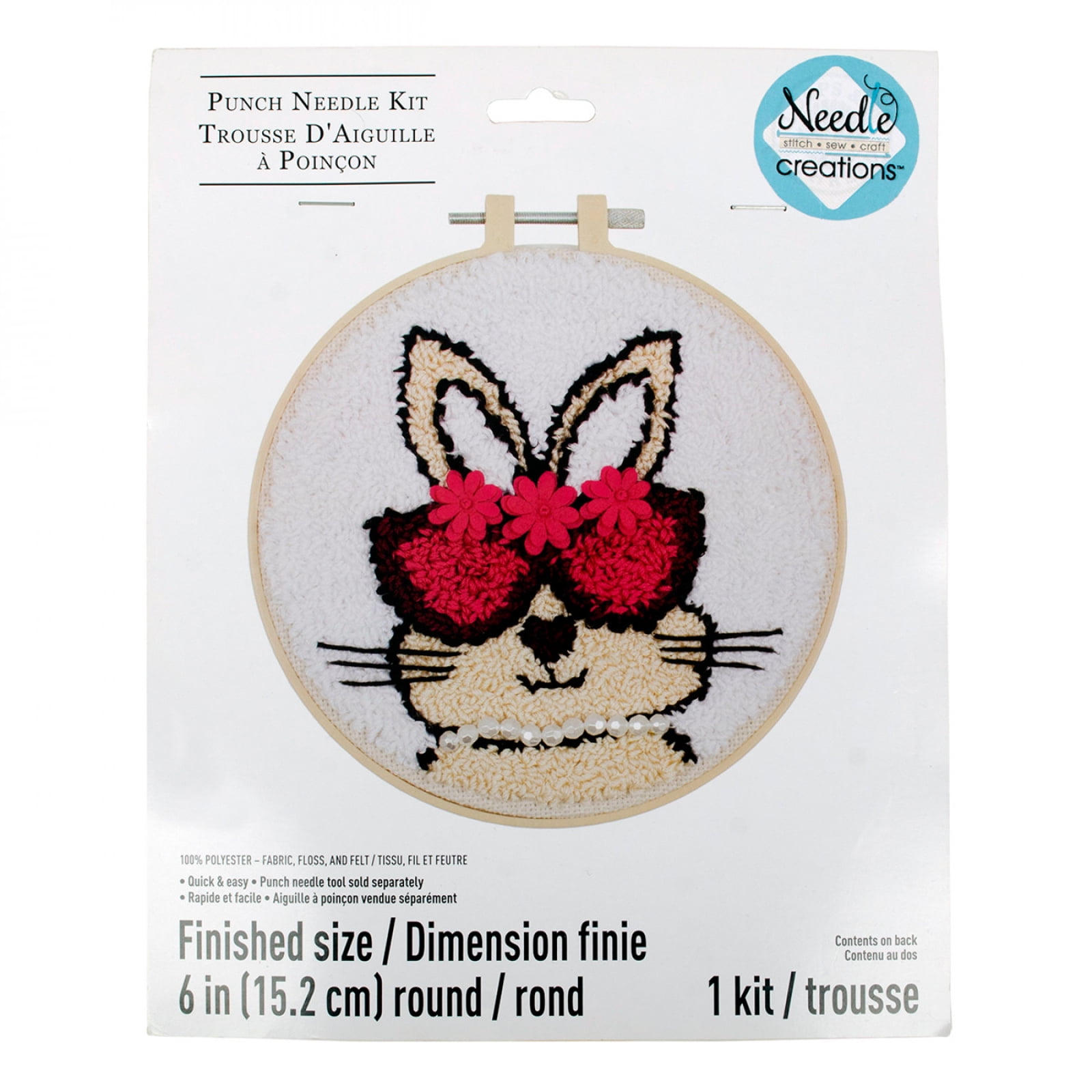 Needle Creations Bunny 6 Inch Punch Needle Kit - Walmart.com