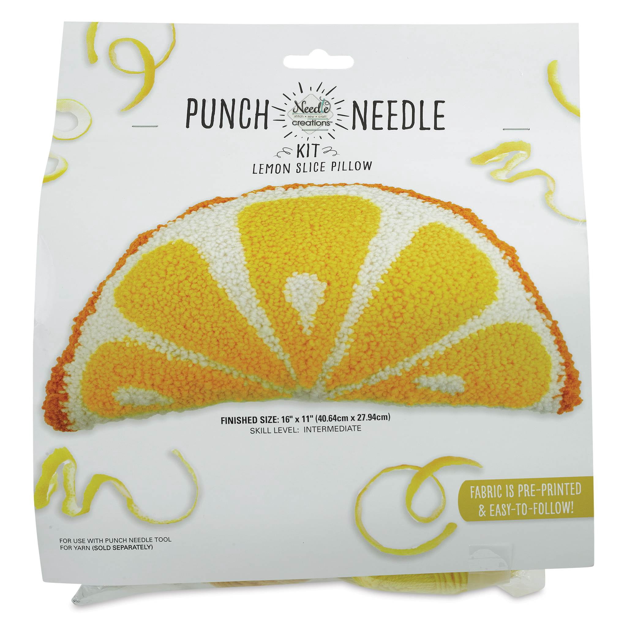 Needle Creations Punch Needle Pillow Kit - Lemon Slice - Walmart.com