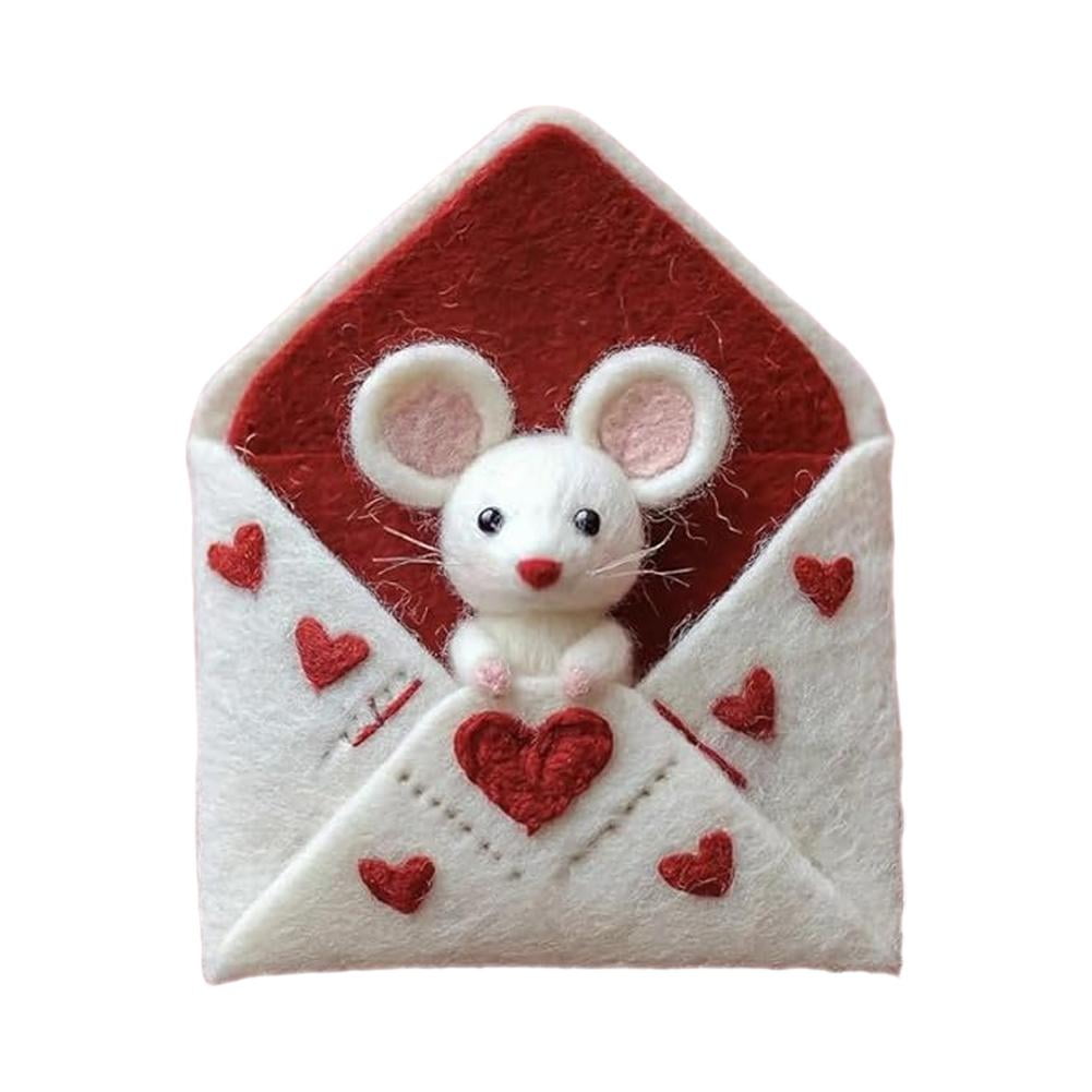 Needle Felted Mouse | Valentine's Day Gift, Charming Handmade Valentine ...