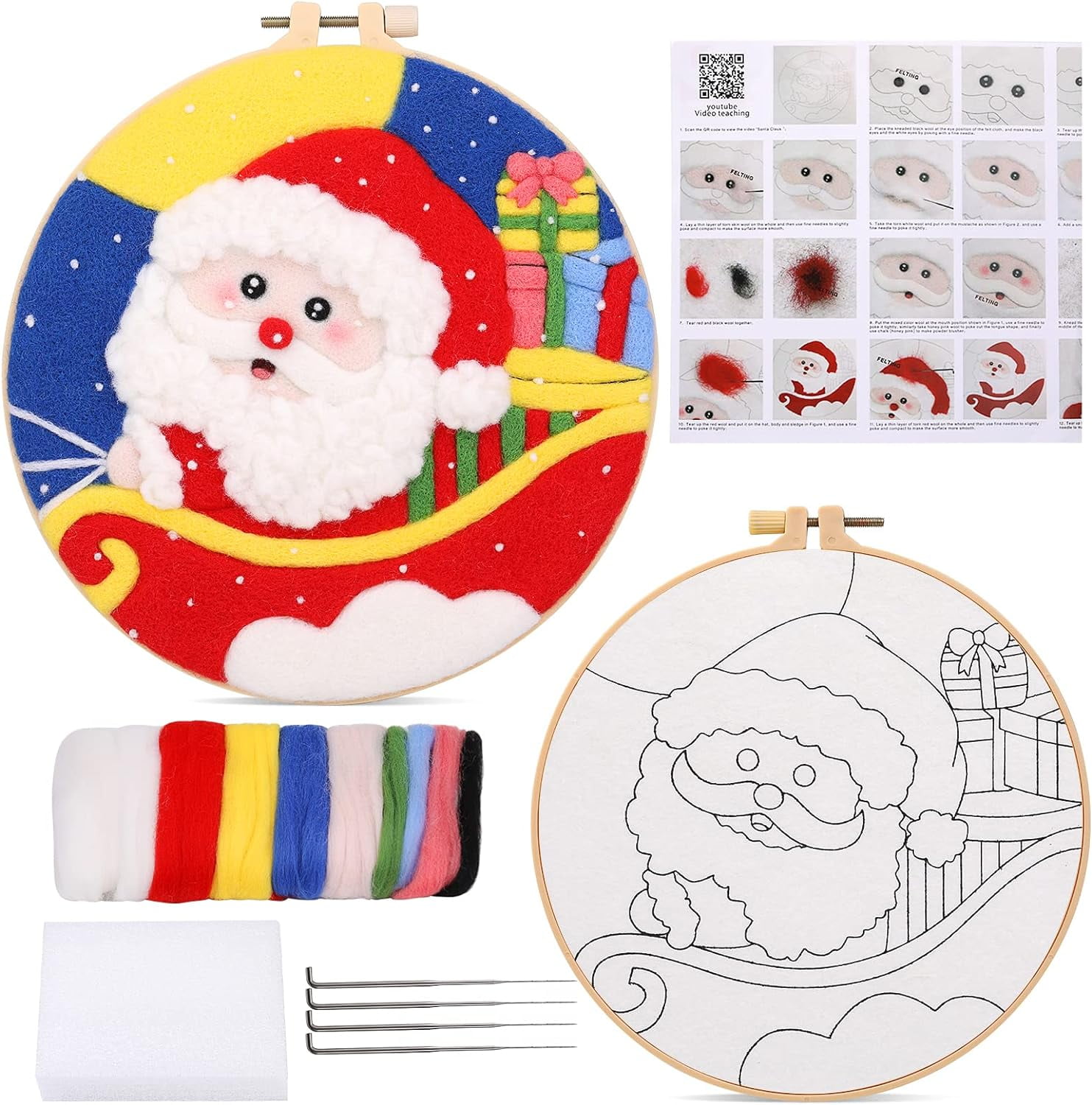 Needle Felting Kit Starter Set Needle Felt Supplies for Beginners with ...