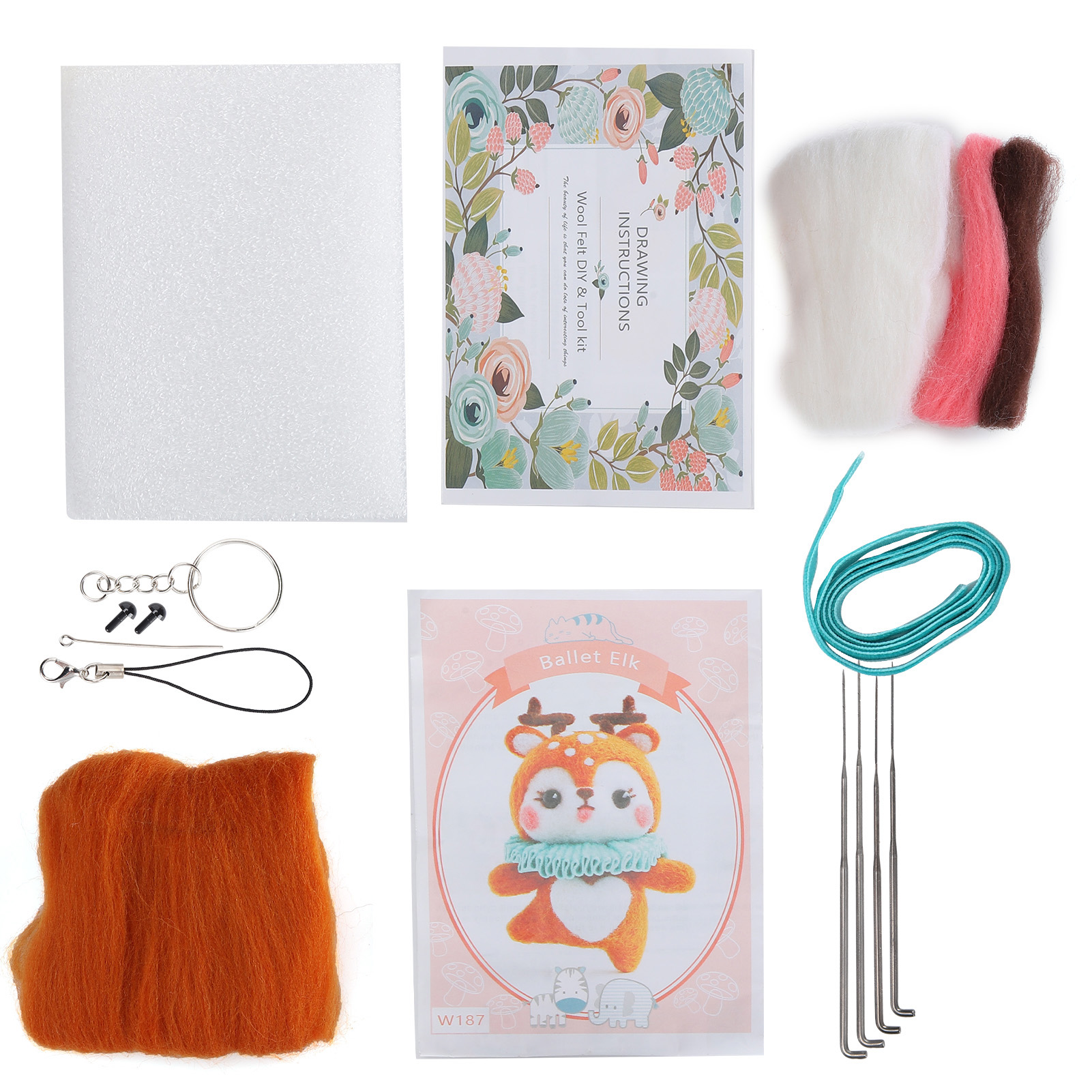 Needle Felting Kit Wool Chemical Fiber DIY Animal HandMade Toy Arts ...