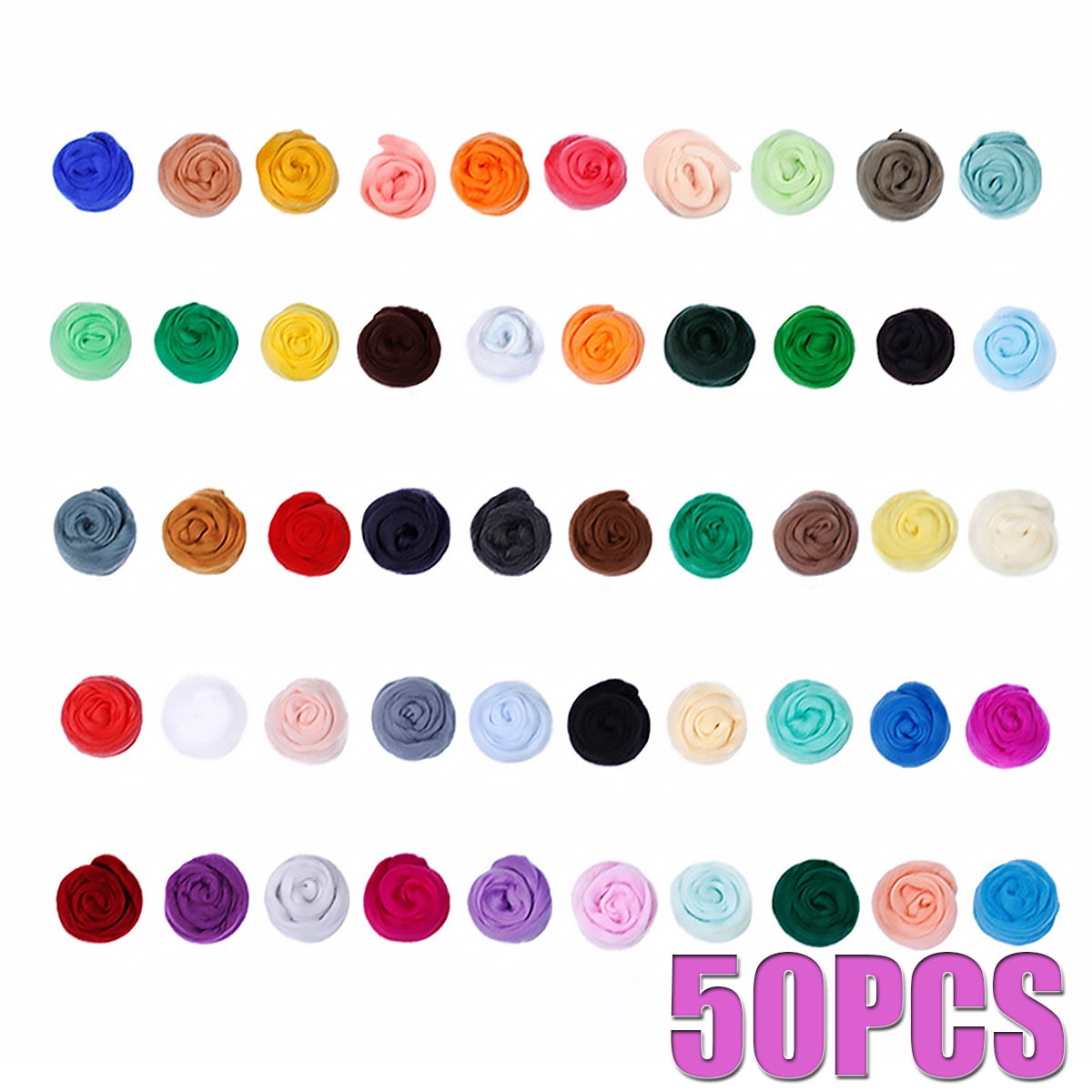 Needle Felting Kit Wool Felting Set 50 Colors for Wool Felting Yarn ...