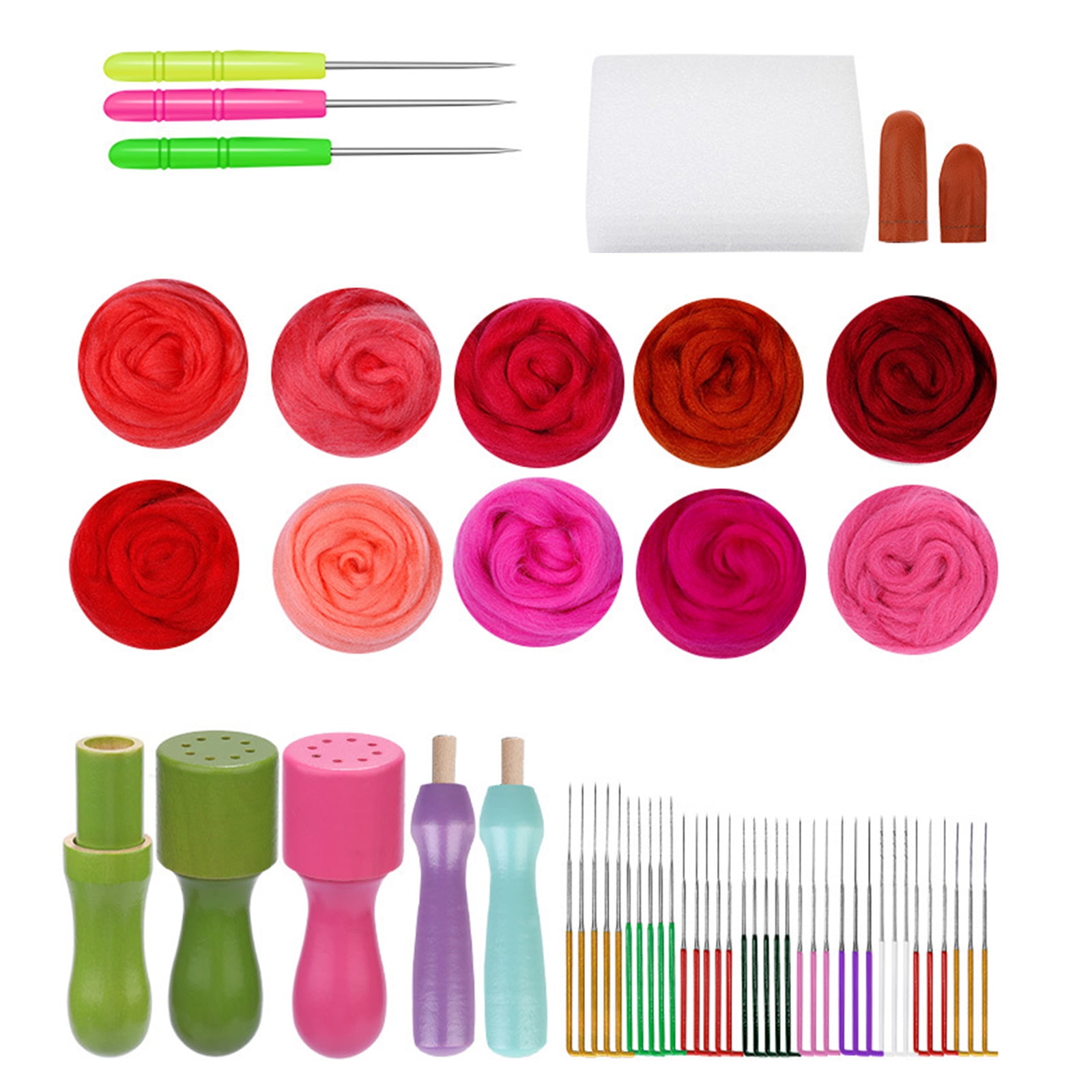 Needle Felting Set 7/9/10 Color with Felting Needle Wool Roving Felting ...