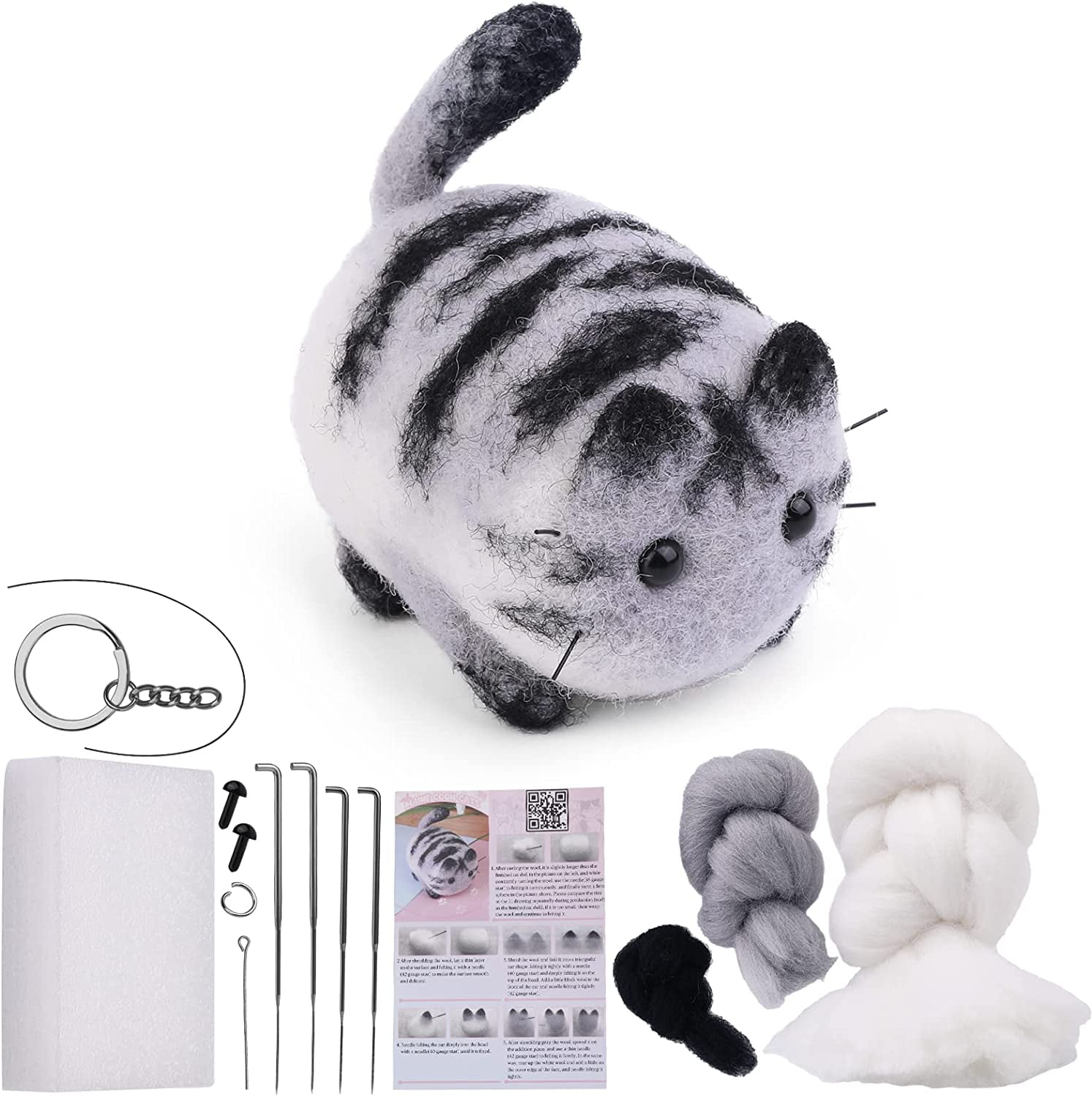 Needle Felting Starter Kit, Animals Needle Felting Set, DIY Wool Felt ...