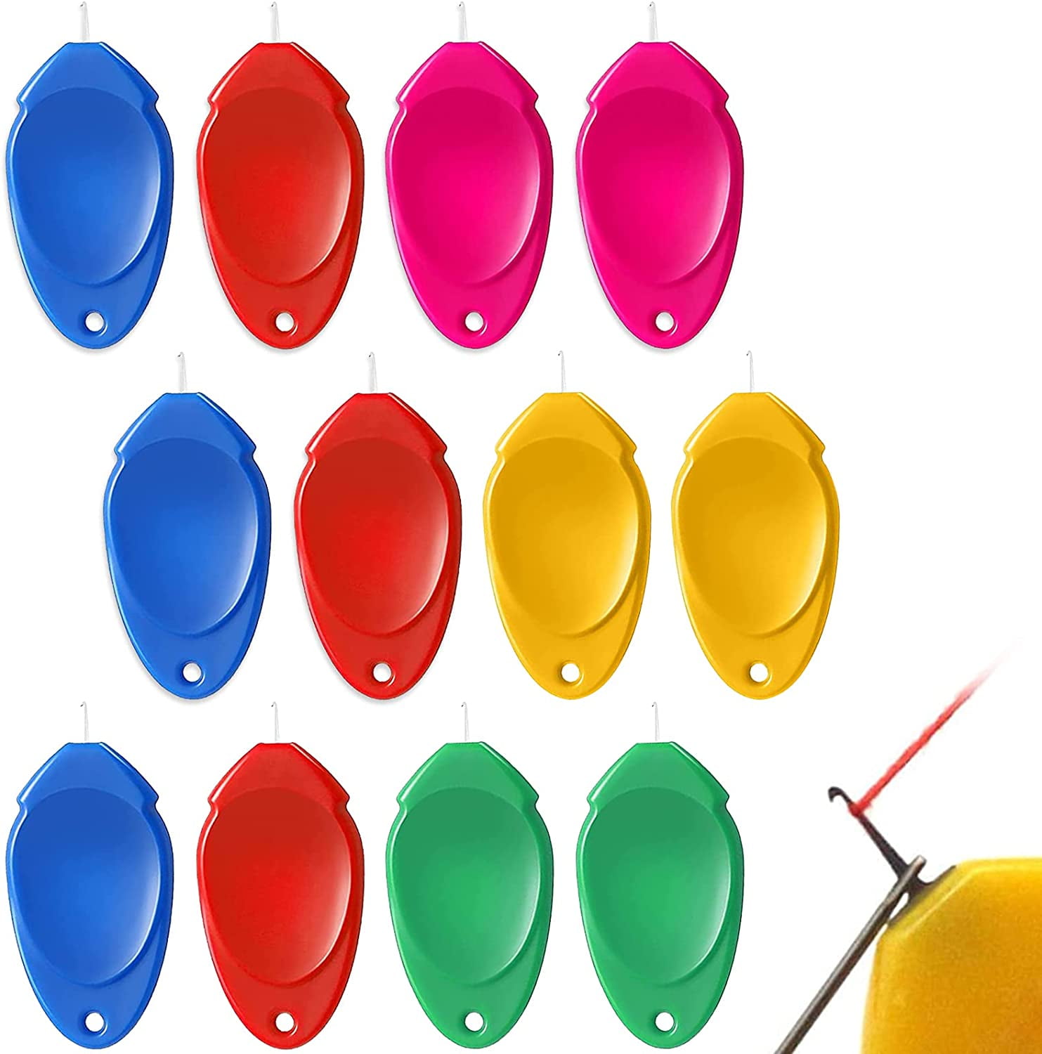 Needle Threader for Hand Sewing 12 Pcs Plastic Wire Hook Simple ...