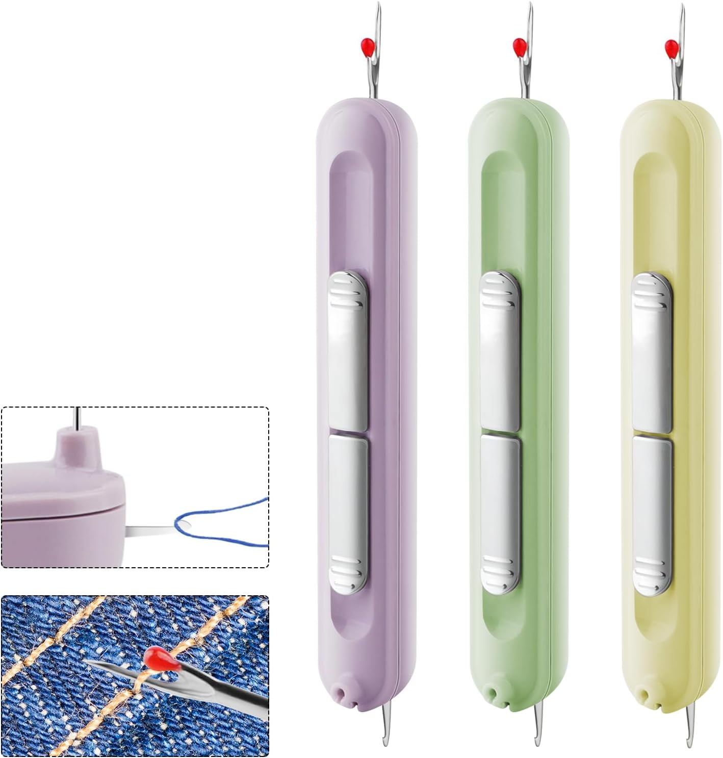 Needle Threaders, 2 in 1 Plug-in Needle Threader Seam Ripper Tool ...