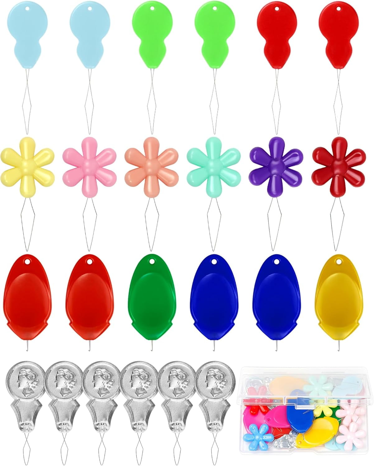 Needle Threaders Kit – 24 PCS Needle Threader for Hand Sewing, 4 Type ...