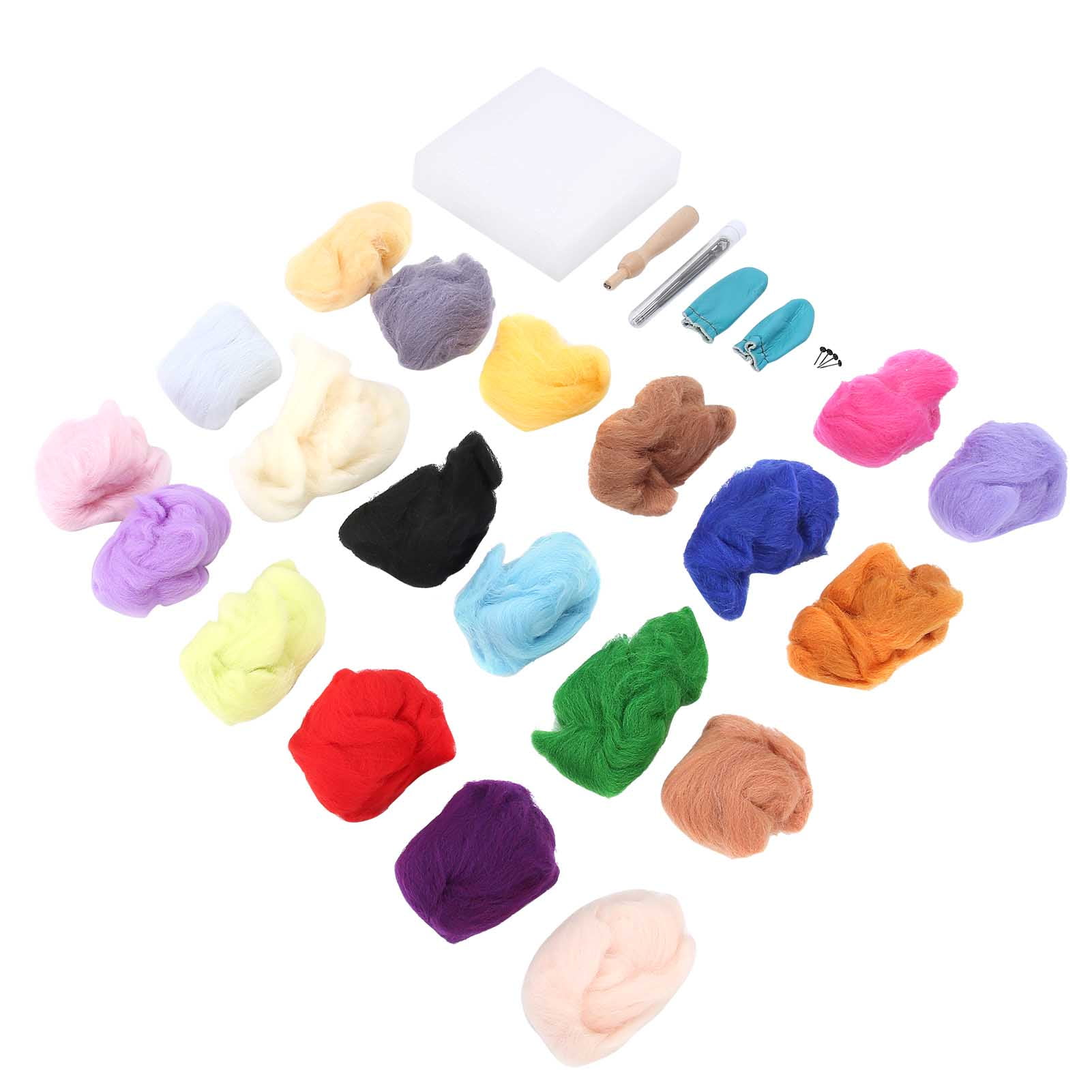 Needle Wool Felt Kit 20 Colors 5g Felting Supplies Tools for DIY ...