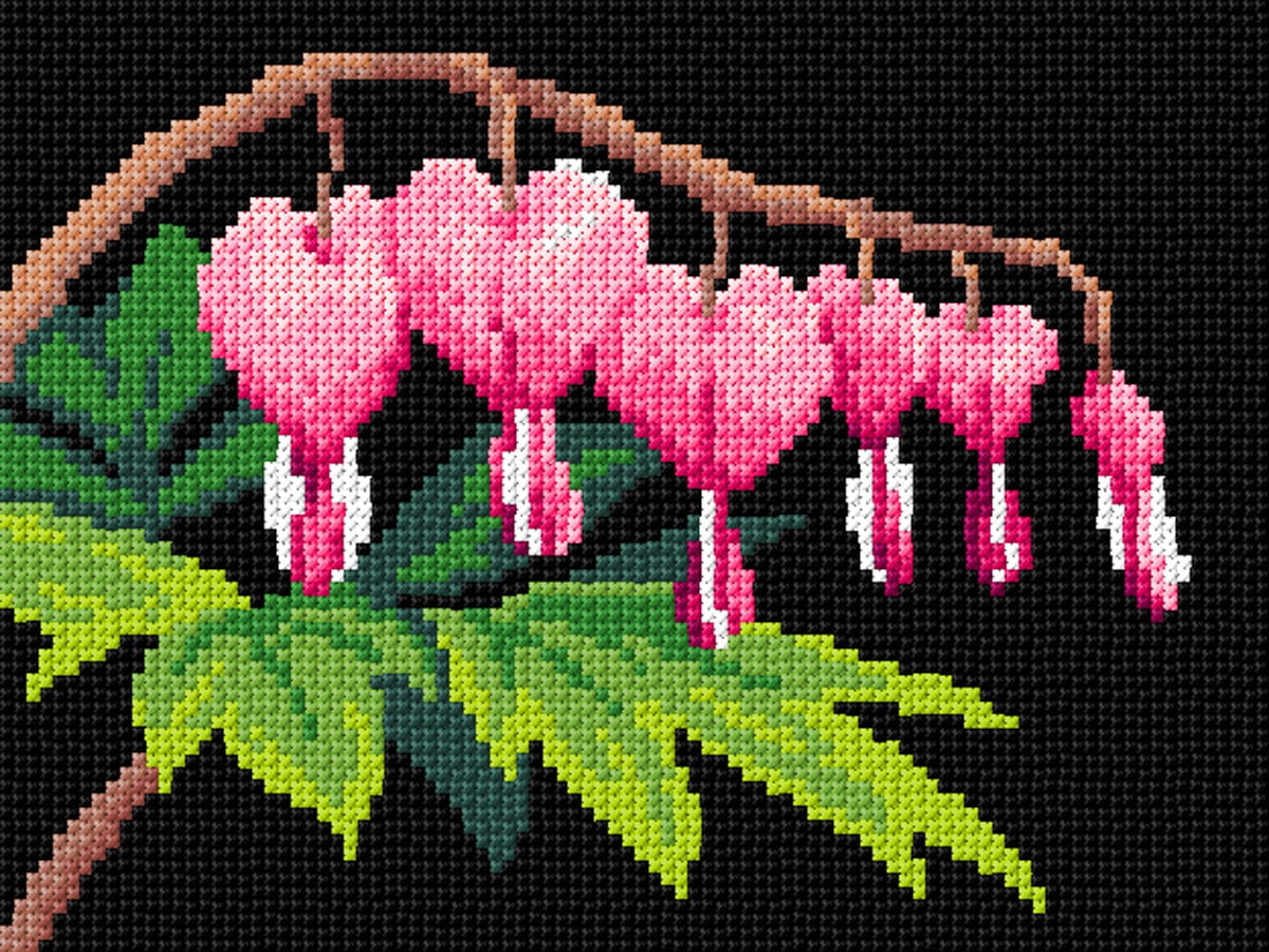 Needlepoint canvas for halfstitch without yarn Bleeding Hearts 3561F ...