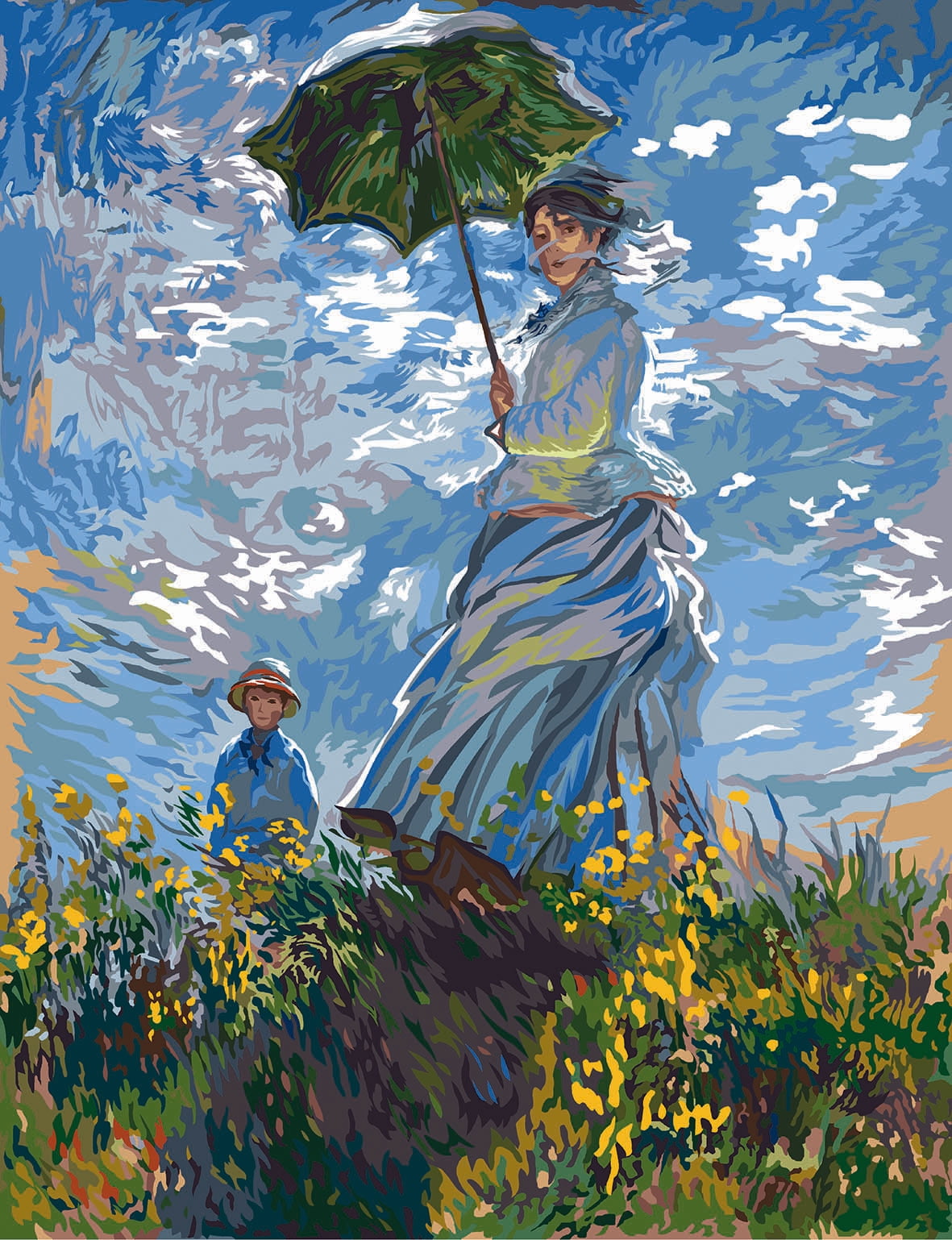 Needlepoint canvas for halfstitch without yarn The Woman With A Parasol ...