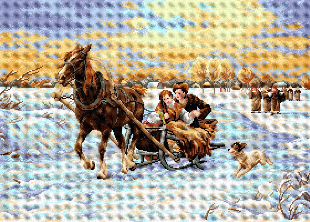 Needlepoint canvas for halfstitch without yarn after Alfred Wierusz ...