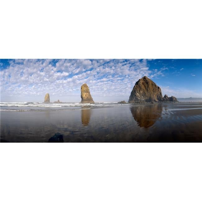 Needles & Haystack Rock Formations At Cannon Beach Oregon Poster Print ...