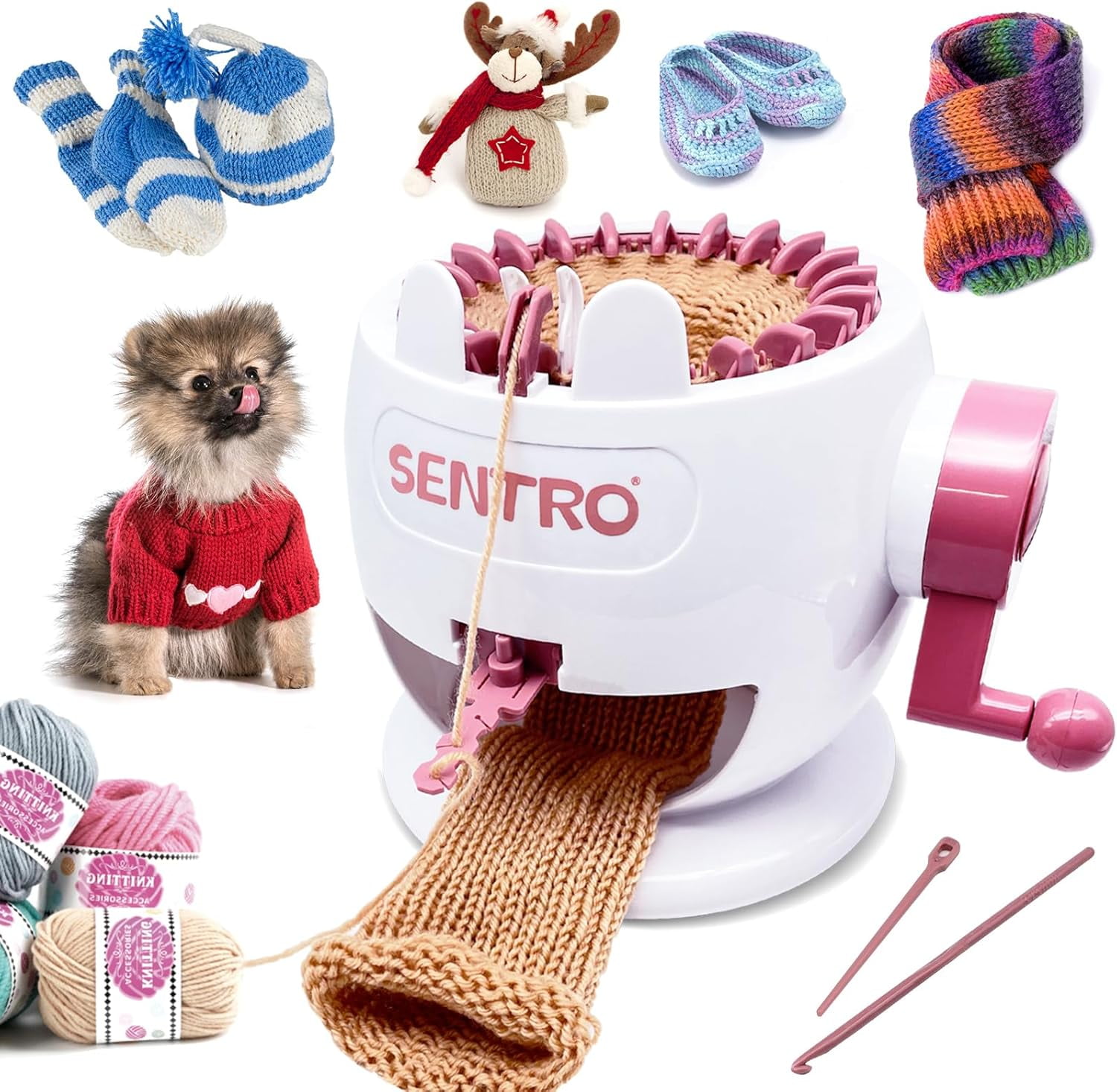 Needles Knitting Machine,Smart Weaving Loom,DIY Board Rotating Machines ...