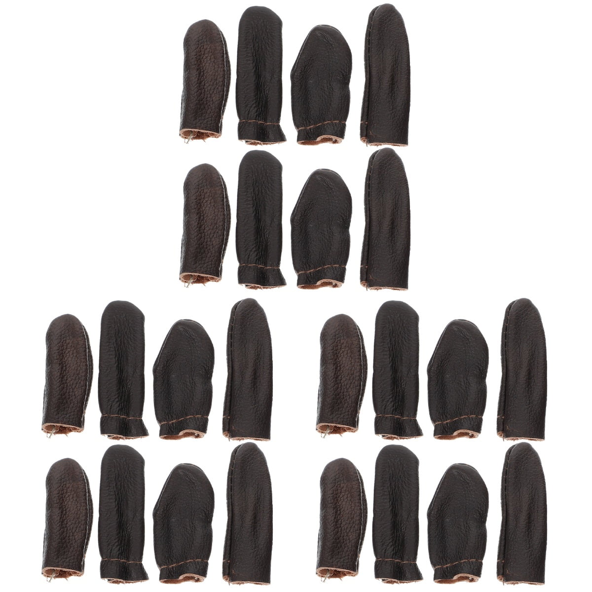 Needlework Thimbles Cover Sewing Supplies 12 Sets Leather Finger Cots ...