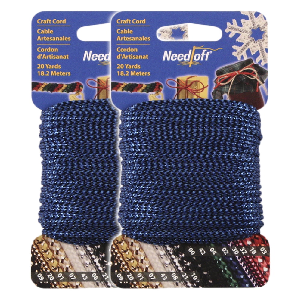 Needloft Craft Cord - #02 Metallic Blue - 2 Pack (2x20yds) = 40 Yards ...