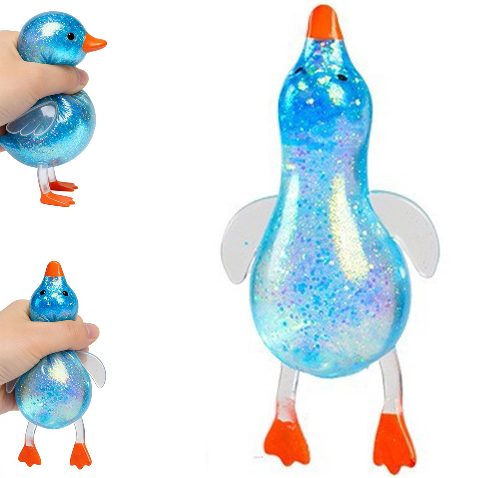 Needo Duck Squishy, 6.8'' Needph Glitter Squishy Duck Stress Relief ...