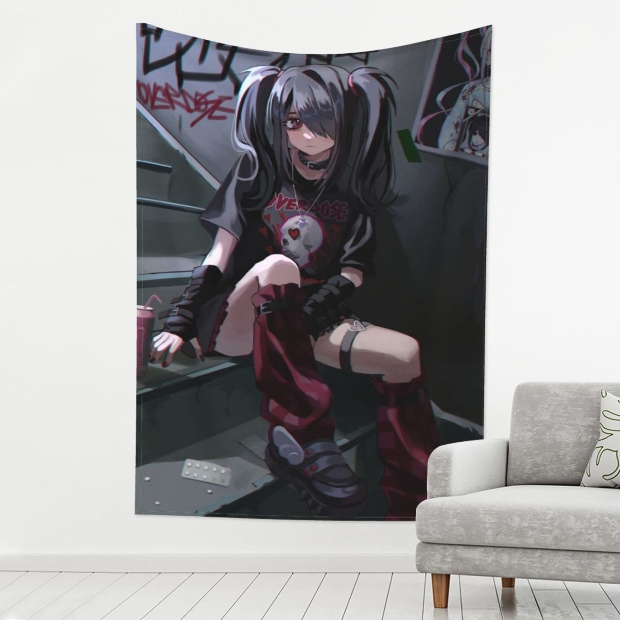 Needy Streamer Overload Tapestry Cartoon Print Wall Art Hanging Tapestry Game Aesthetic ...