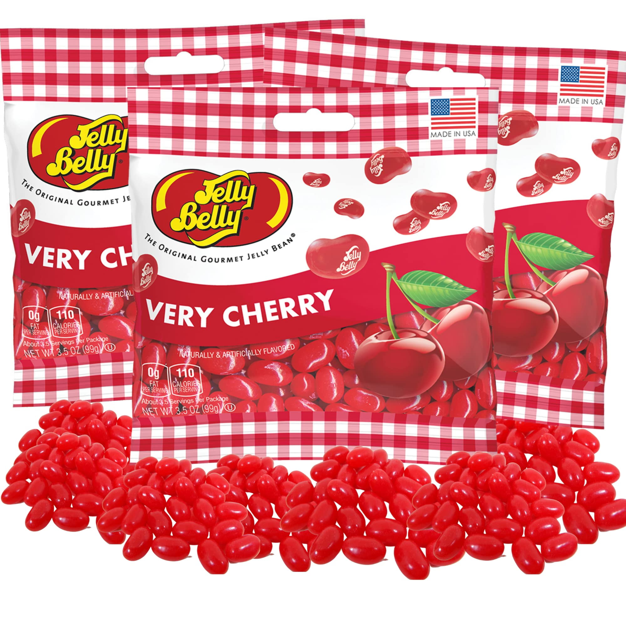 Needzo Red Jelly AJH3 Beans Cherry Flavored Chewy Candies, Juicy Fruit ...