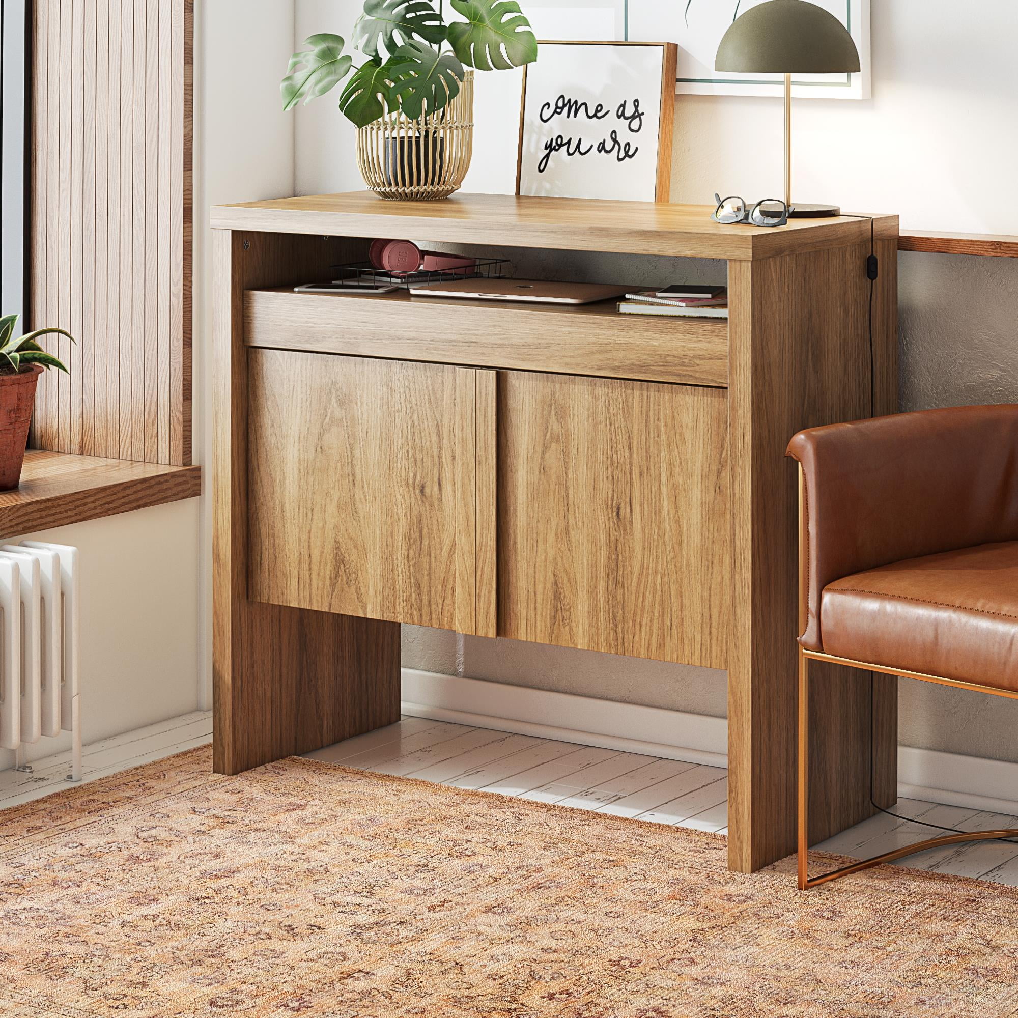 Neely Slide Out Desk, Walnut - Walmart.com