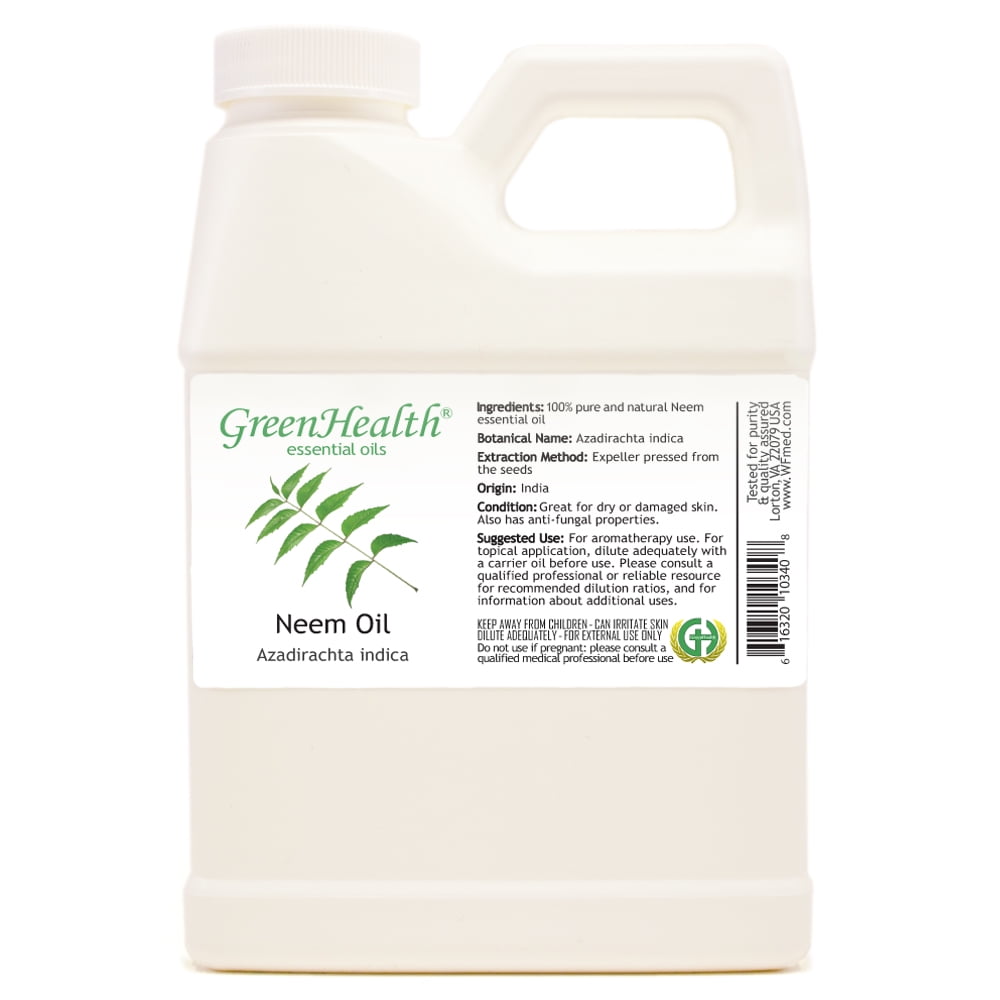 Neem – 16 fl oz (473 ml) Plastic Jug W/ Cap – 100% Pure Essential Oil ...