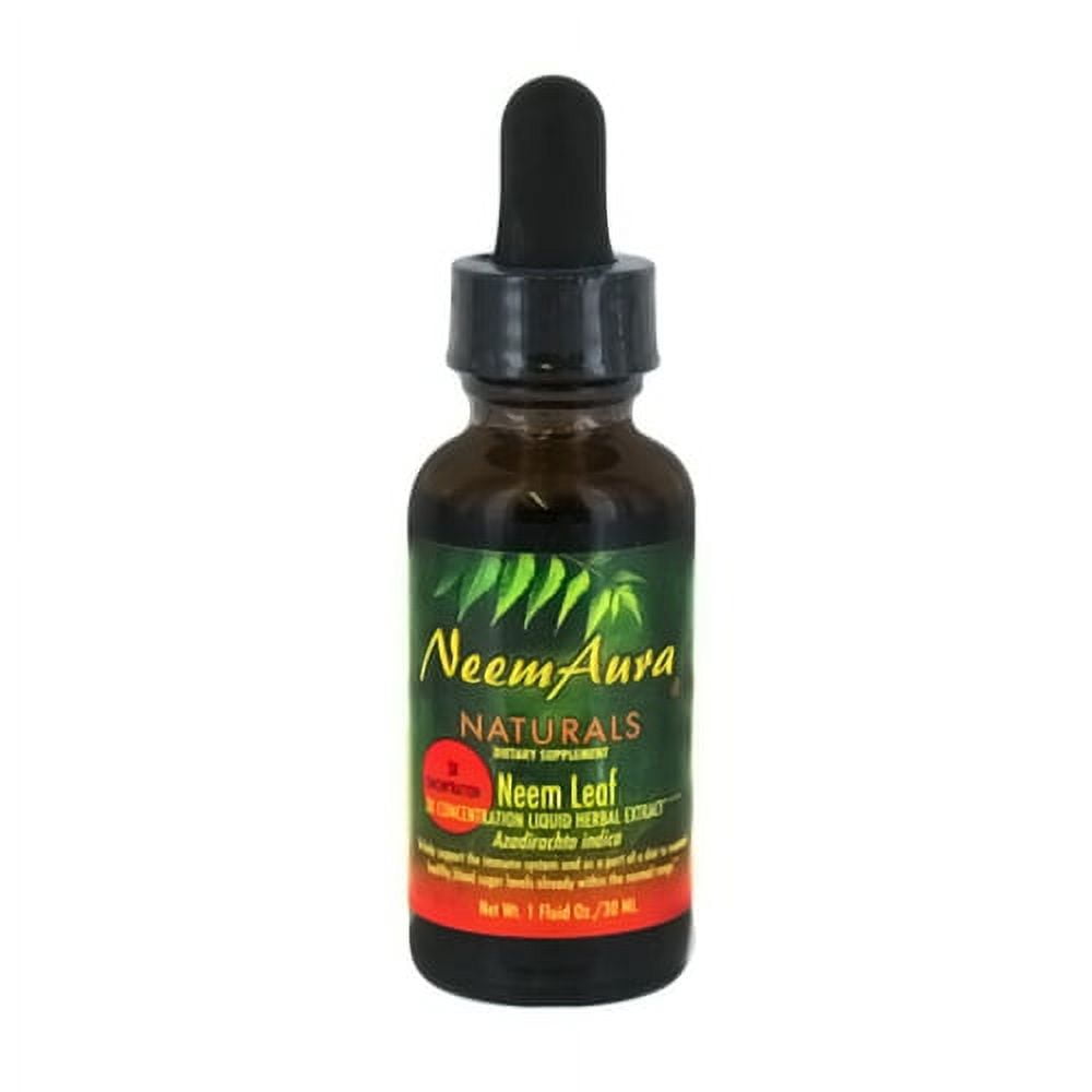 Neem Aura Triple Potency Neem Leaf Herbal Liquid Extract - 1 Oz, 2 Pack ...