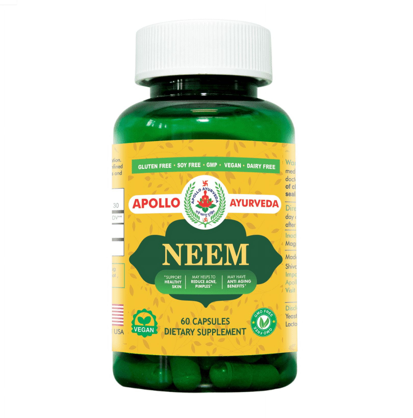 Neem Capsule | Equivalent 5000 mg | Natural Skin Support | Blood ...