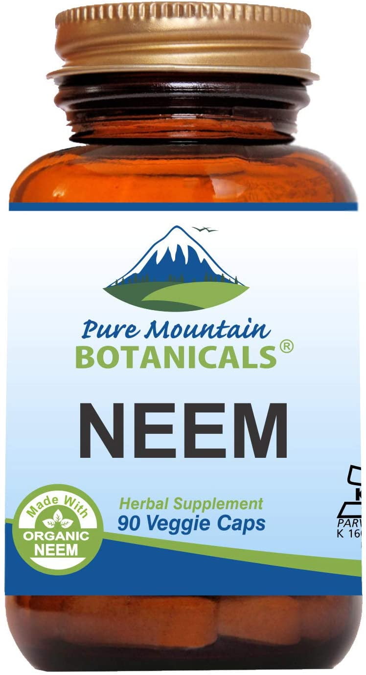Neem Capsules - 90 Kosher Vegan Caps with 500mg Organic Neem Leaf ...