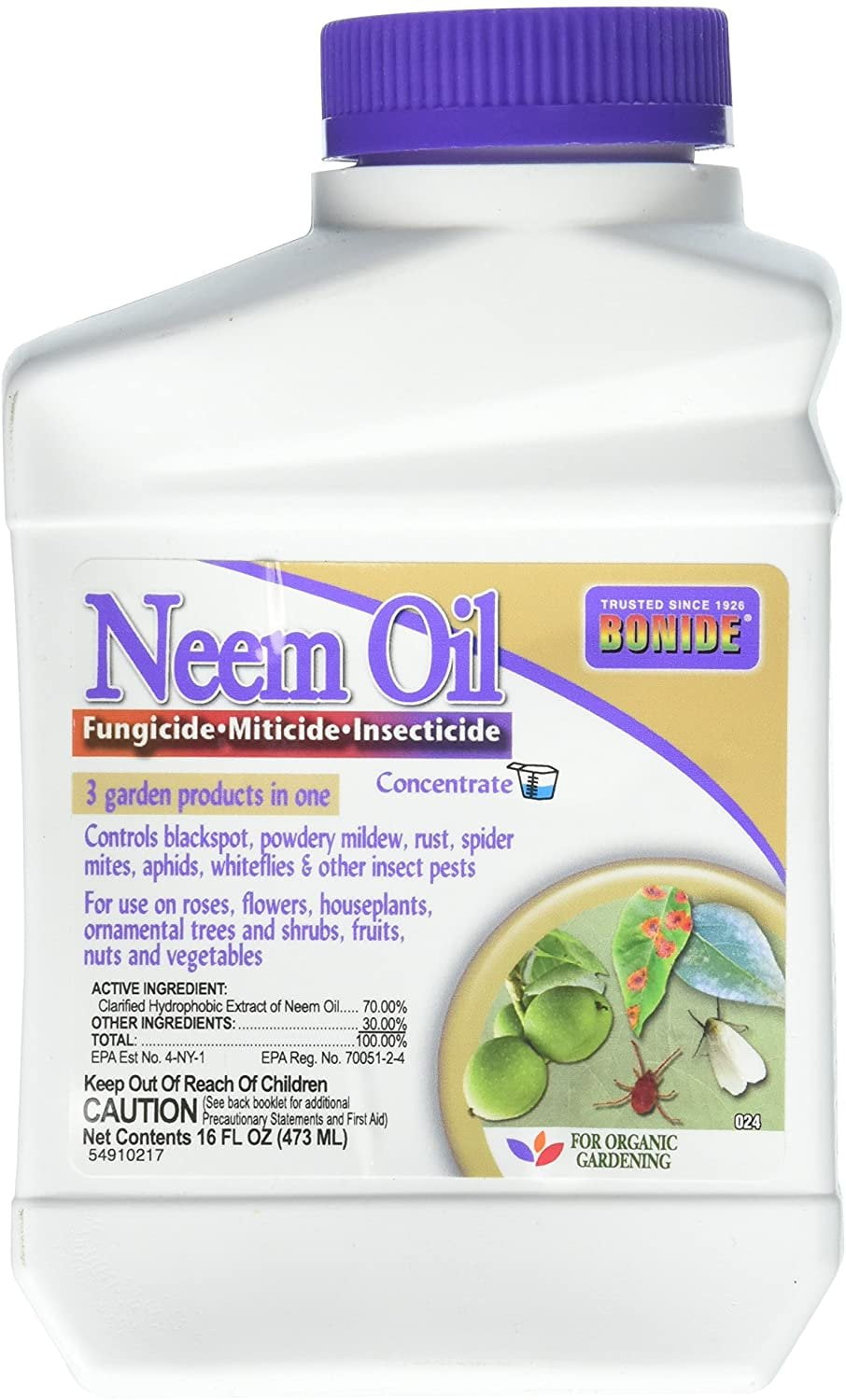 Neem Oil Fungicide Miticide Insecticide Concentrate 16 fl. oz ...