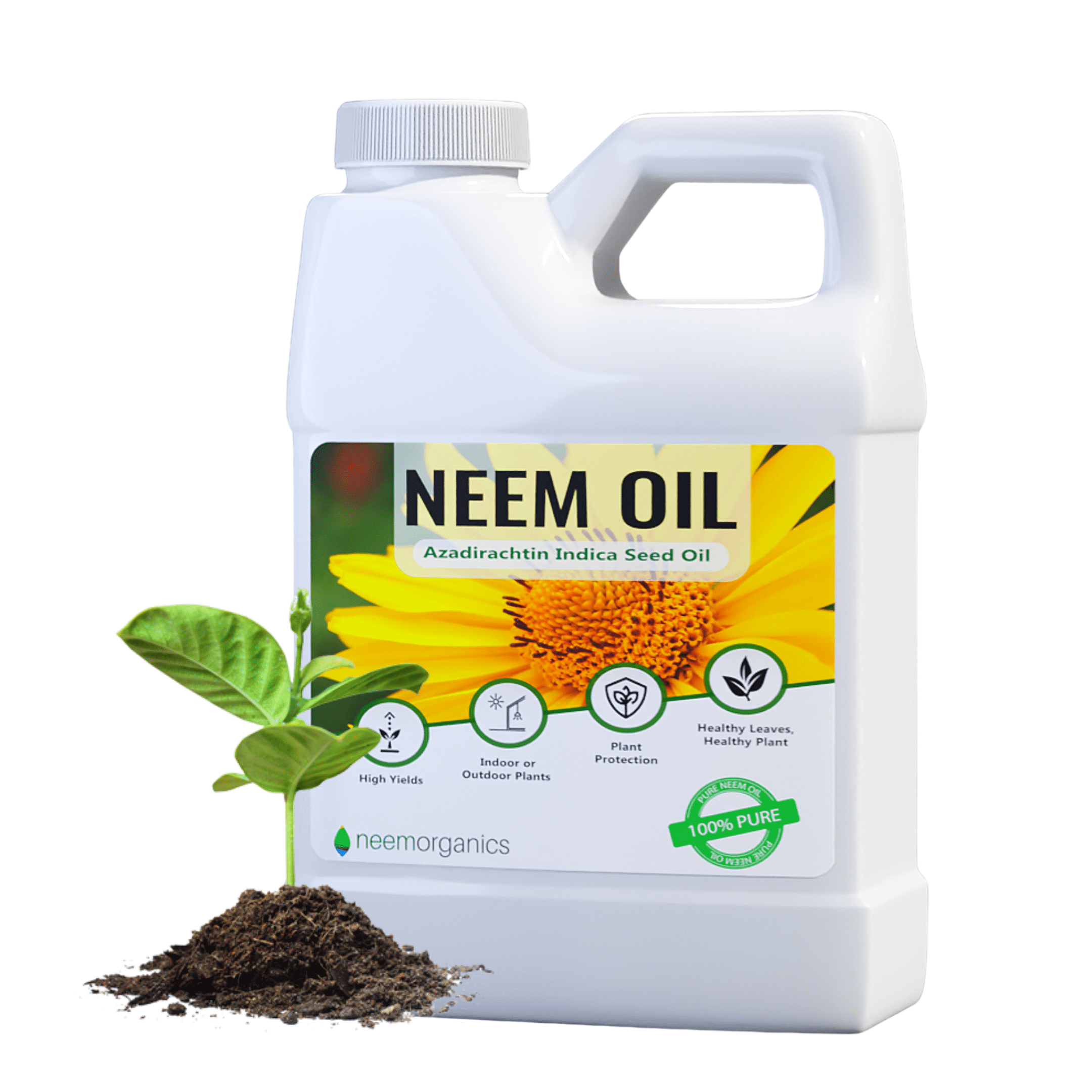 Neem Organics Pure Neem Oil for Trees, Roses, Houseplants | Indoor ...