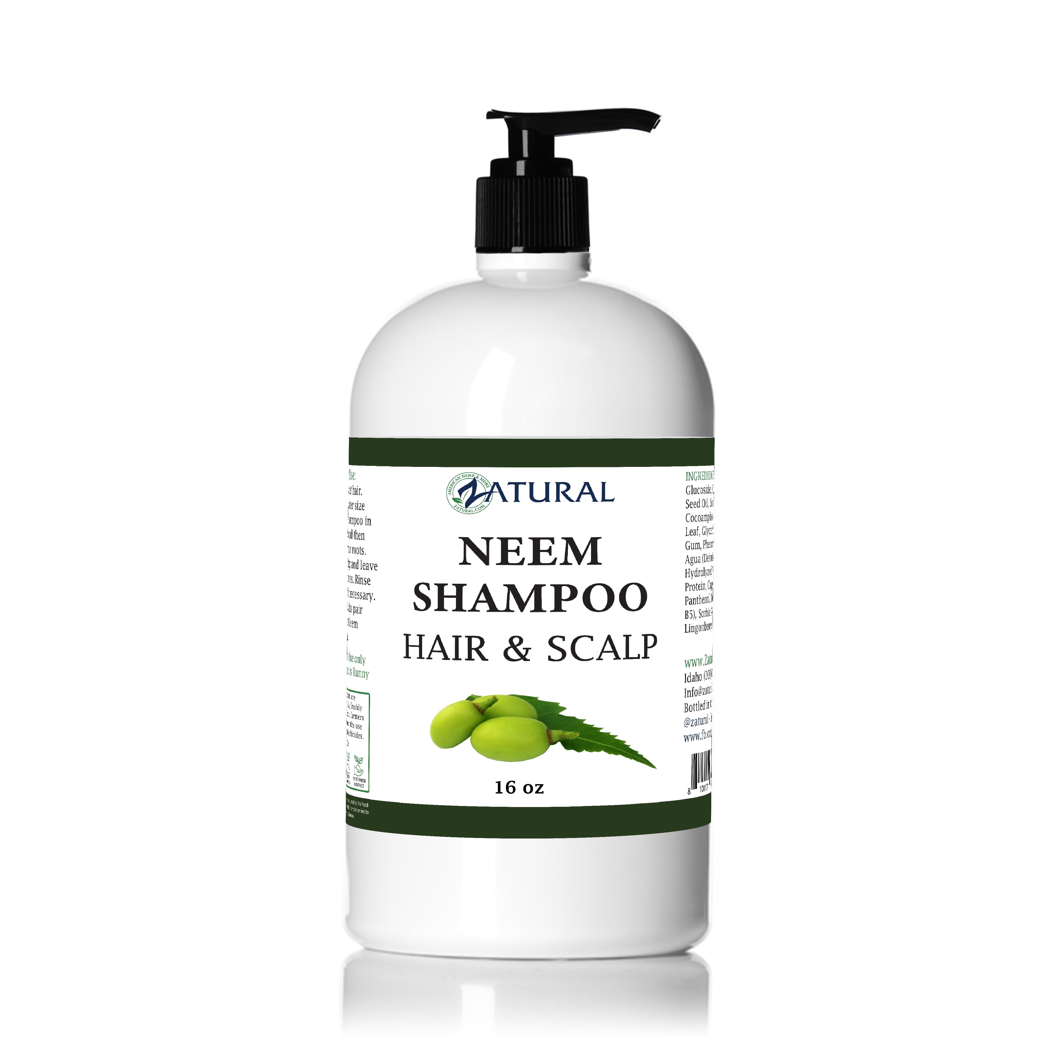 Neem Scalp Shampoo - 16 oz, Pure Organic Neem for Hair Growth ...