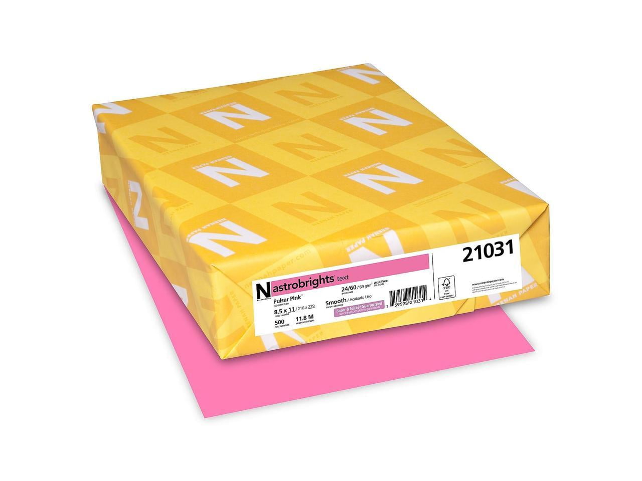Neenah Paper Astrobrights Colored Paper 24lb 8-1/2 x 11 Pulsar Pink 500 ...