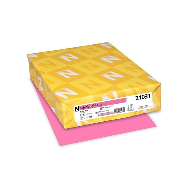 Neenah Paper Astrobrights Colored Paper 24lb 8-1/2 x 11 Pulsar Pink 500 ...