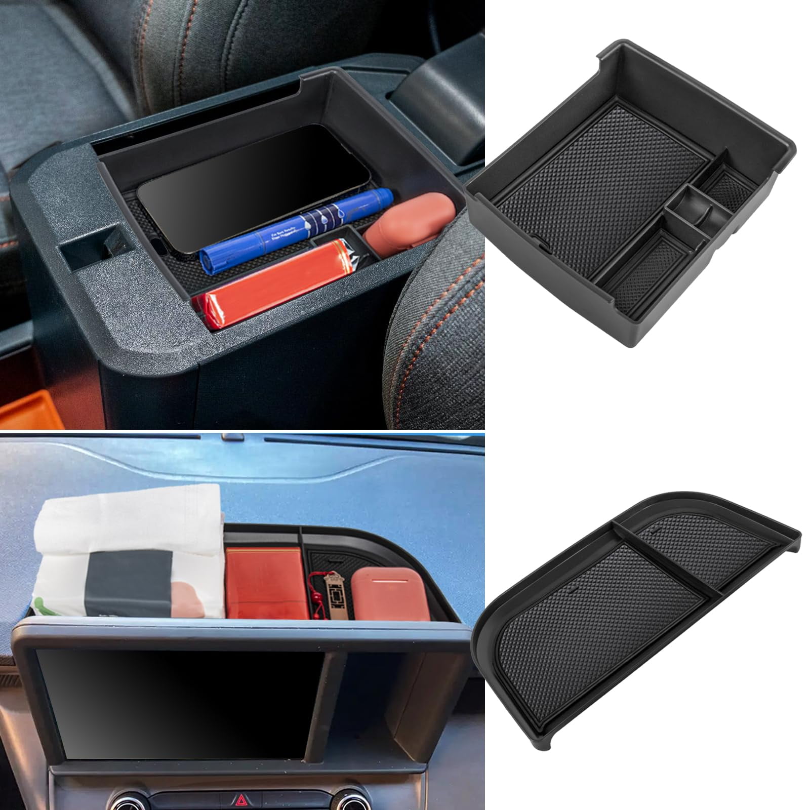 Neepiar 2PCS Center Console Organizer Compatible with 2022 2023 2024 Ford Maverick Dash Storage ...