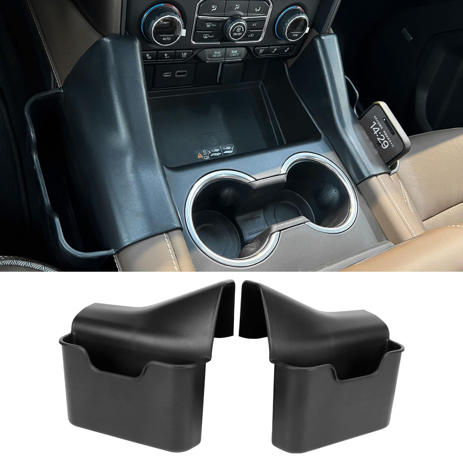 Neepiar 2PCS Center Console Organizer Tray Compatible with GMC Yukon ...
